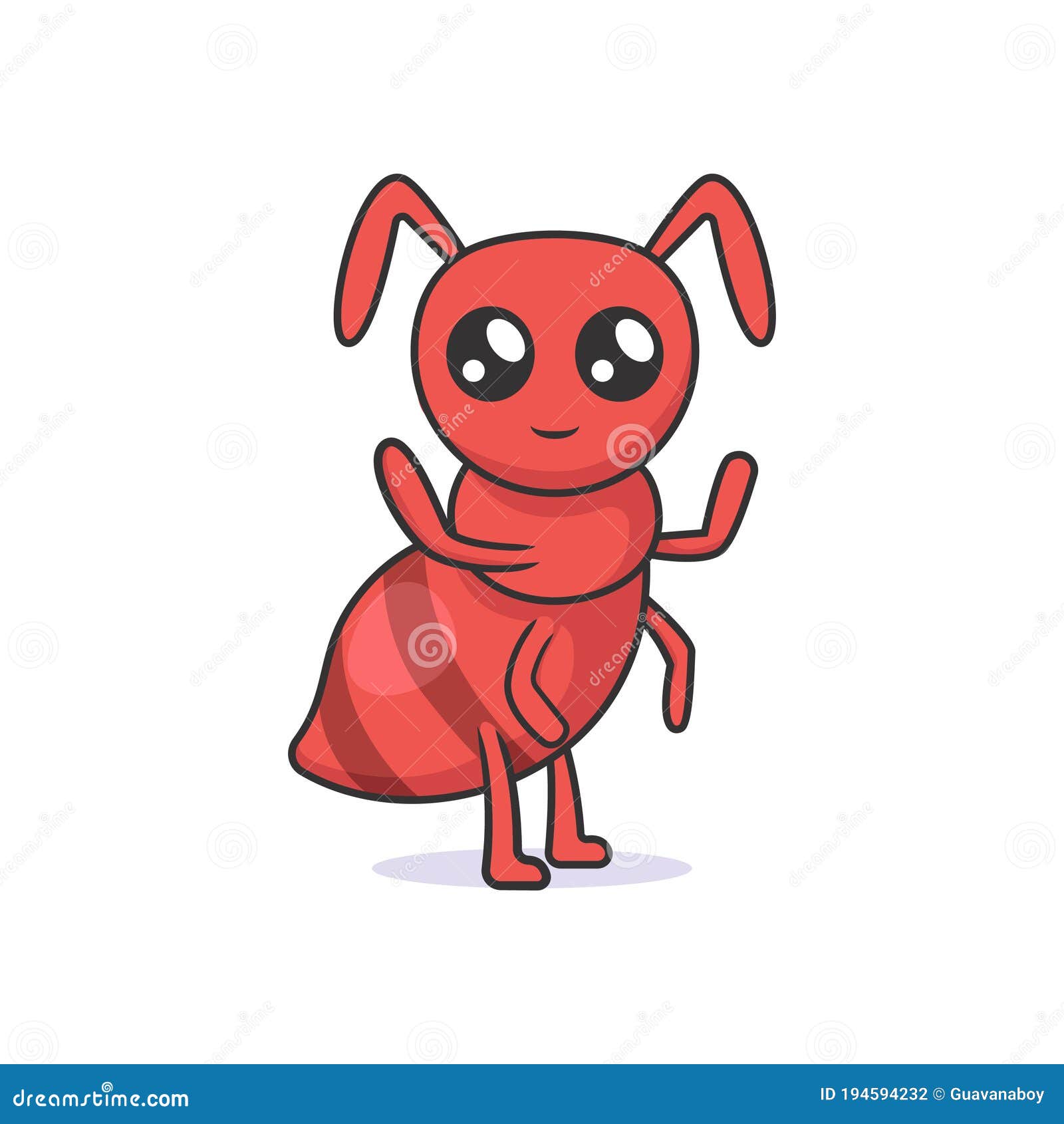 Cute Ant Mascot Design Illustration Stock Vector - Illustration of ...