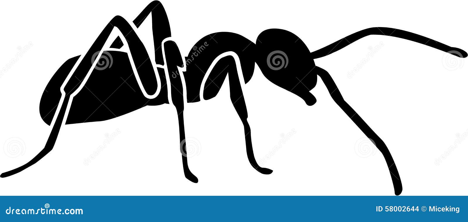 Ant stock vector. Illustration of logo, insect, side - 58002644