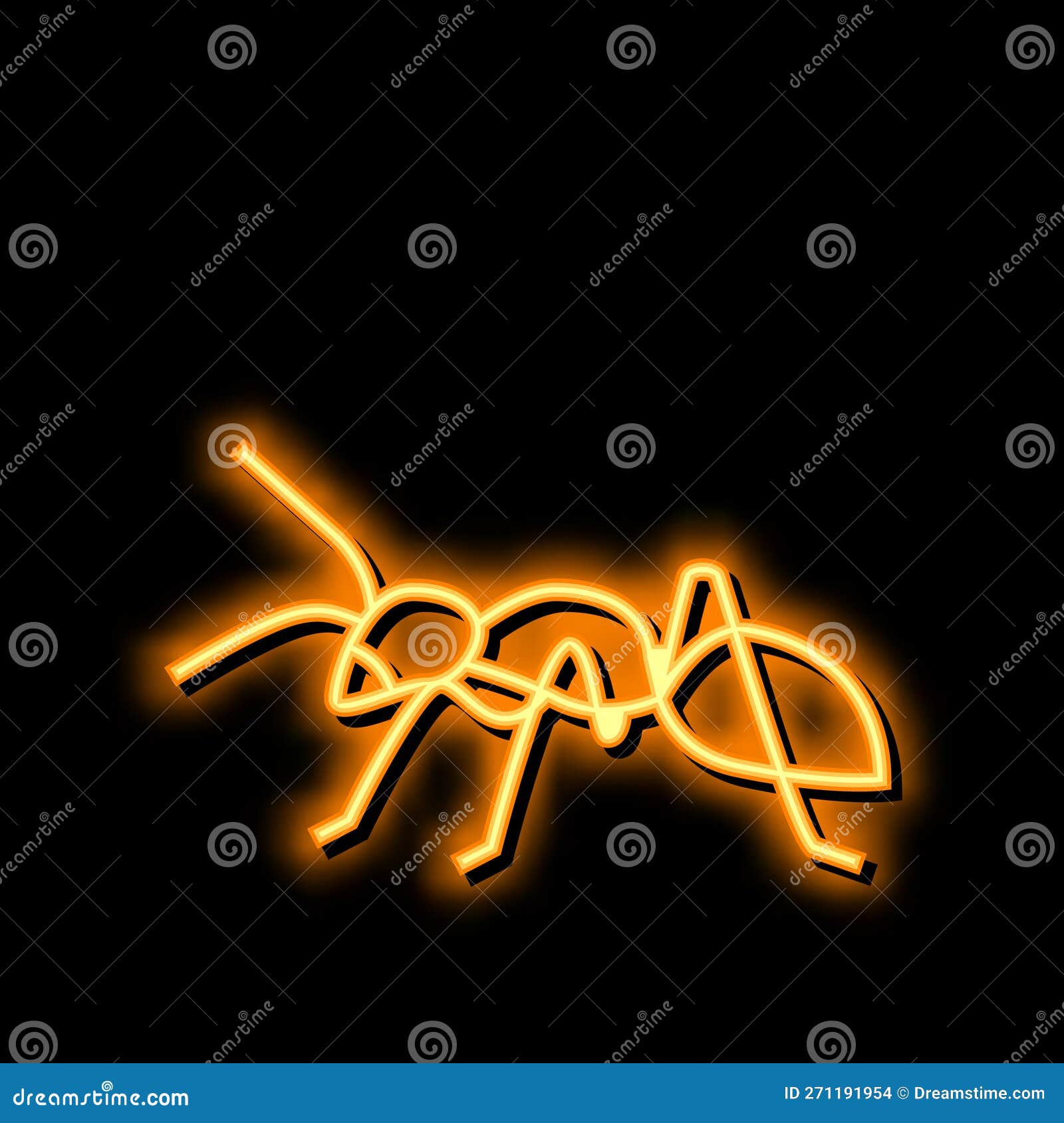 Ant Insect Neon Glow Icon Illustration Stock Vector - Illustration of ...