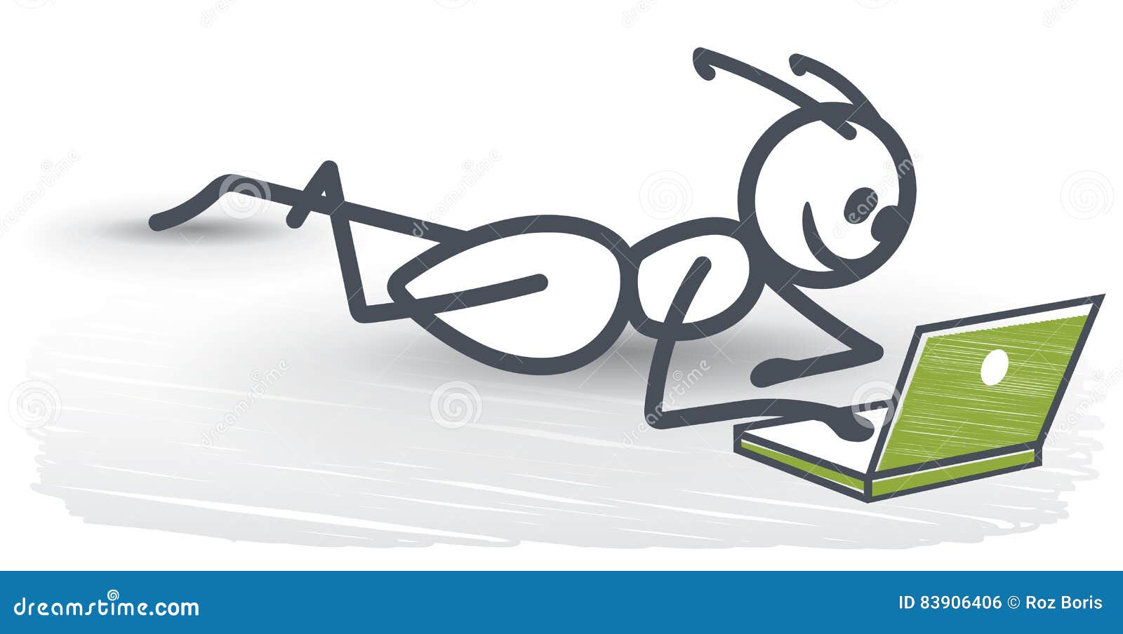 Ant and laptop stock vector. Illustration of modern, laptop - 83906406