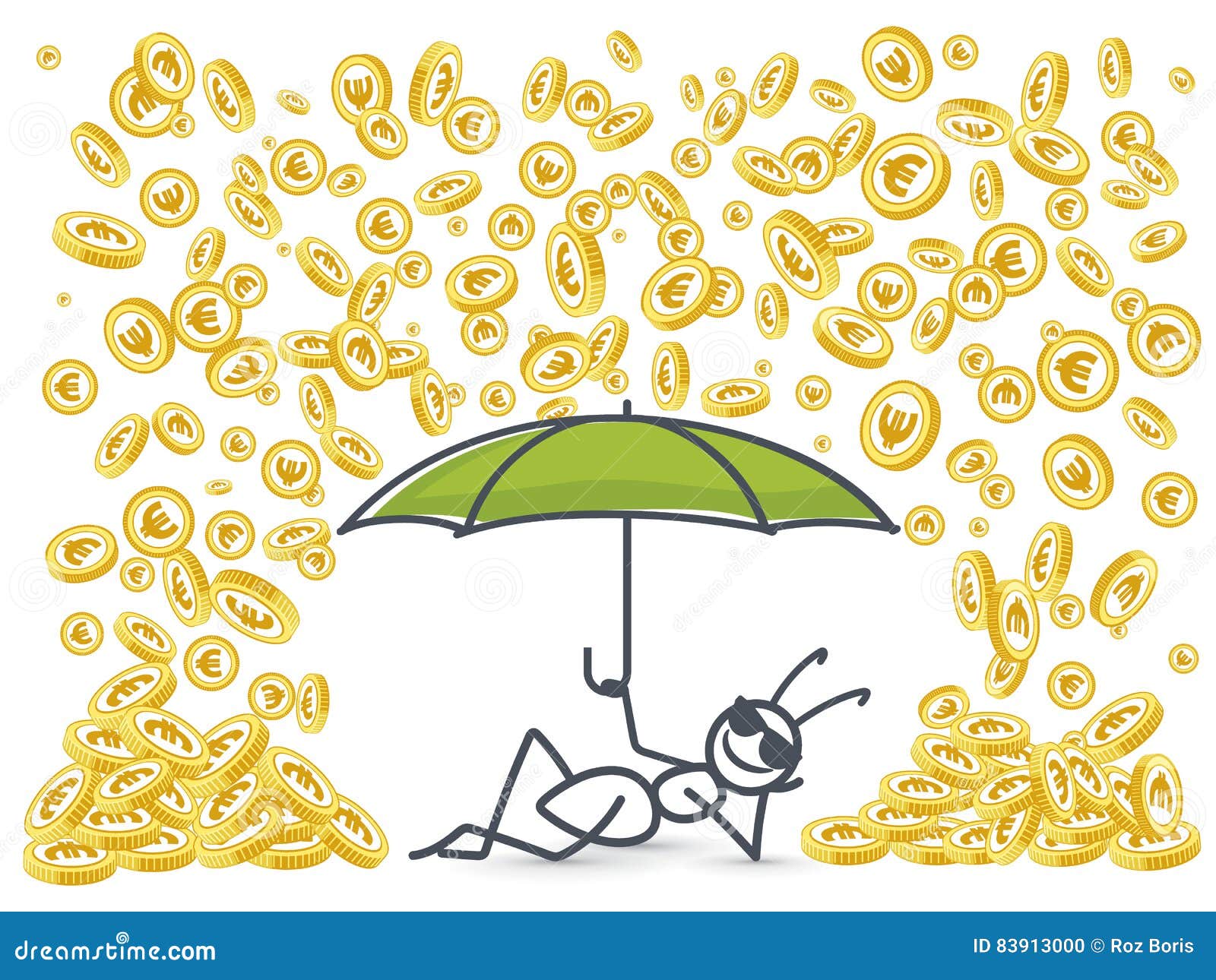 Ant and money rain stock vector. Illustration of money - 83913000