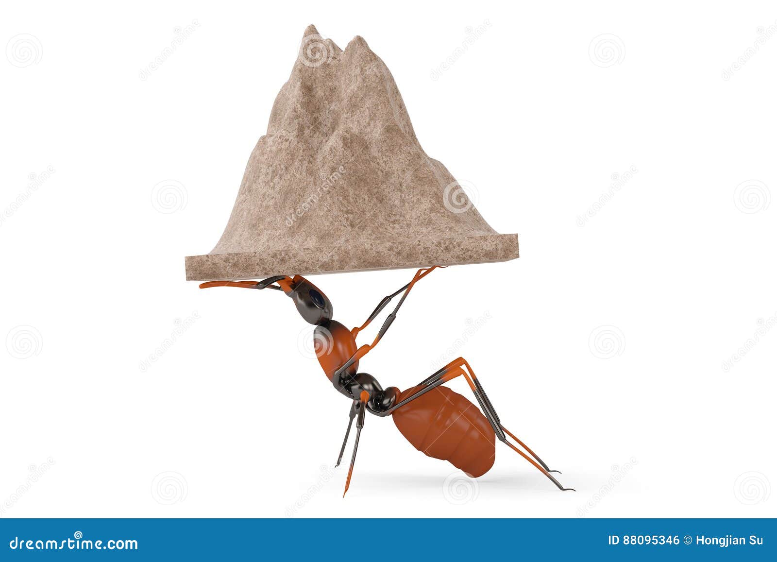 The Ant Move the Mountain.3D Illustration. Stock Illustration ...