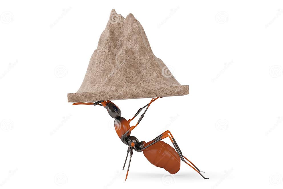 The Ant Move the Mountain.3D Illustration. Stock Illustration ...