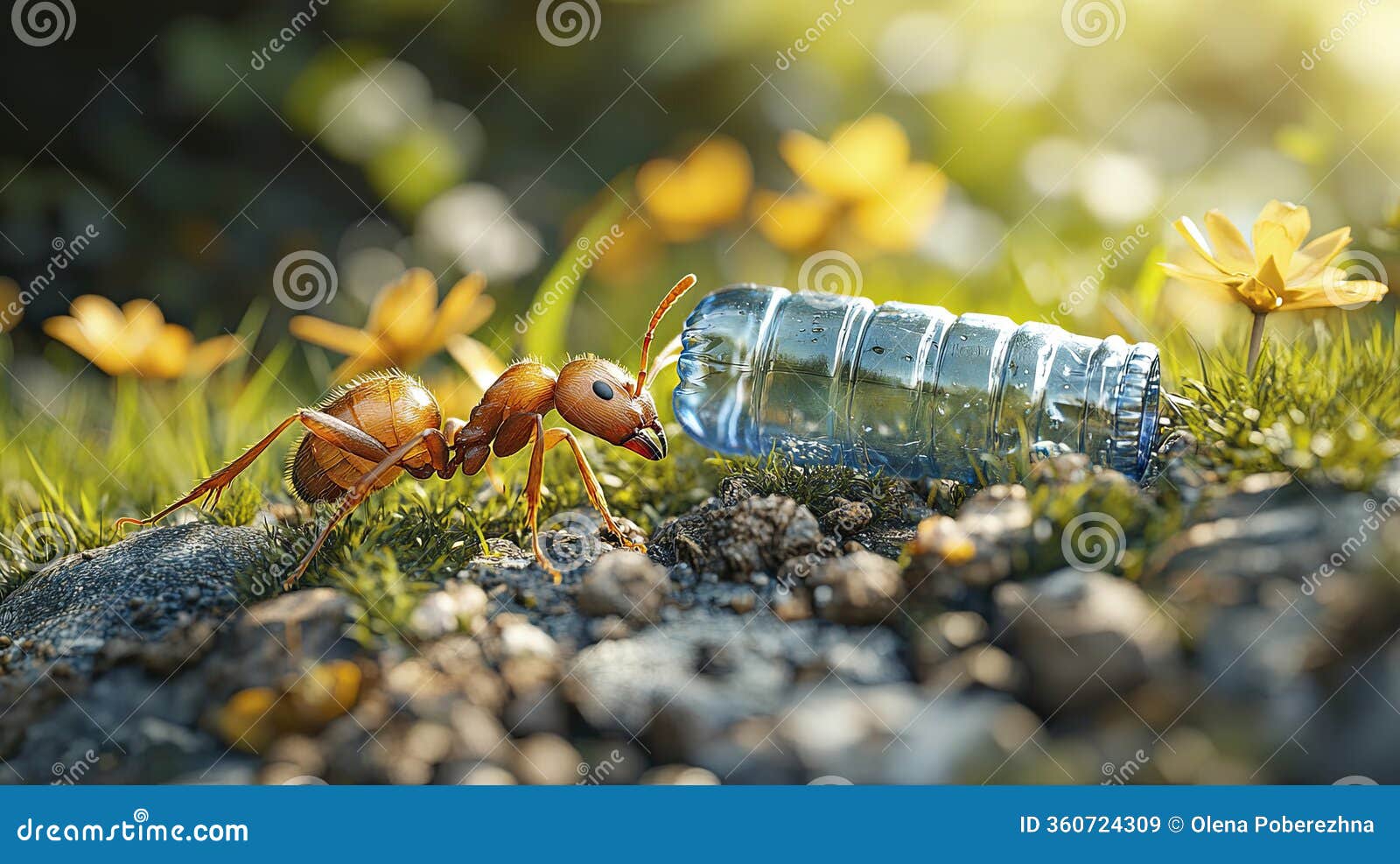 Ant from a Plastic Bottle. Garbage. Background for Ecologists ...