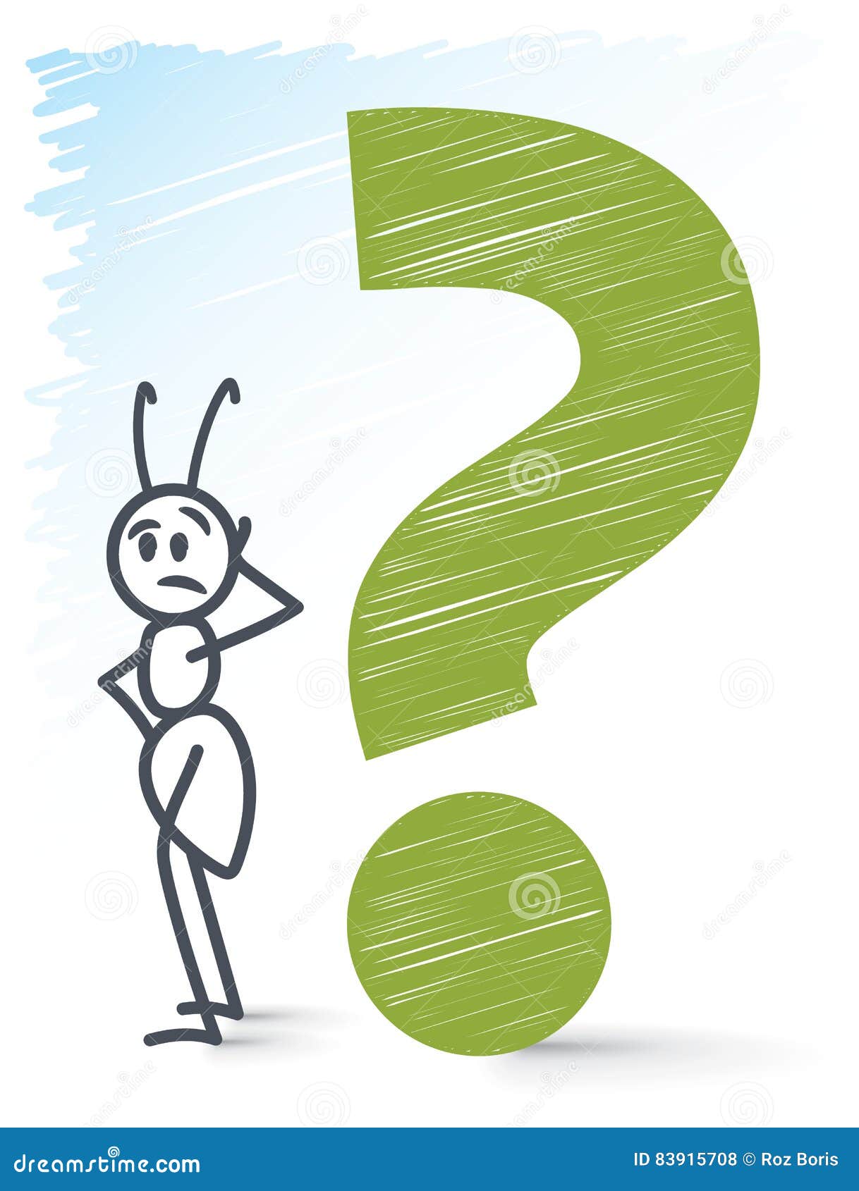Ant and question mark stock vector. Illustration of answer - 83915708