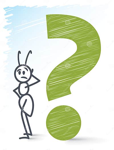 Ant and question mark stock vector. Illustration of answer - 83915708