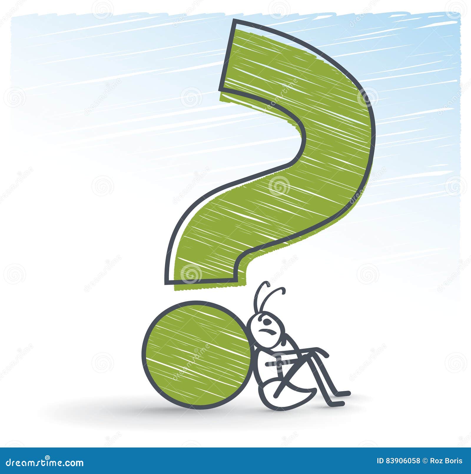Ant and question mark stock vector. Illustration of cute - 83906058