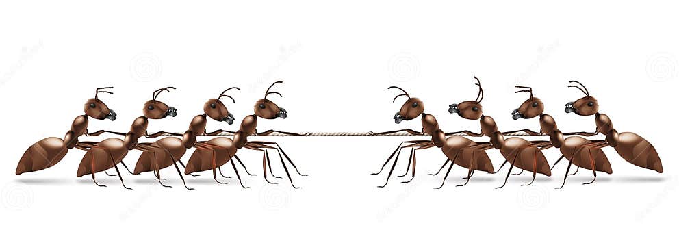Ant Rope Pulling Business or Sport Competition Stock Illustration ...