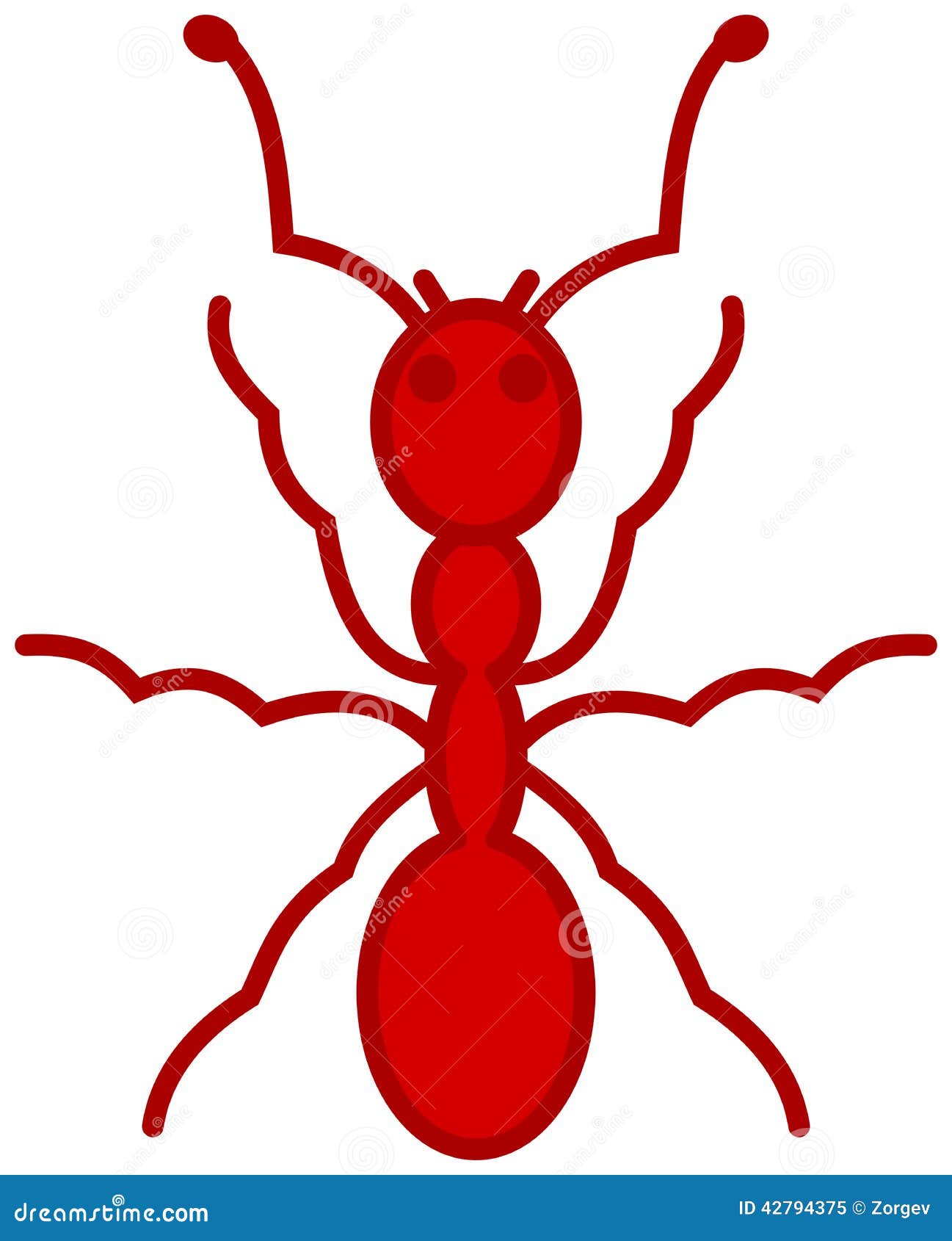 An ant seen from above stock illustration. Illustration of alone - 42794375