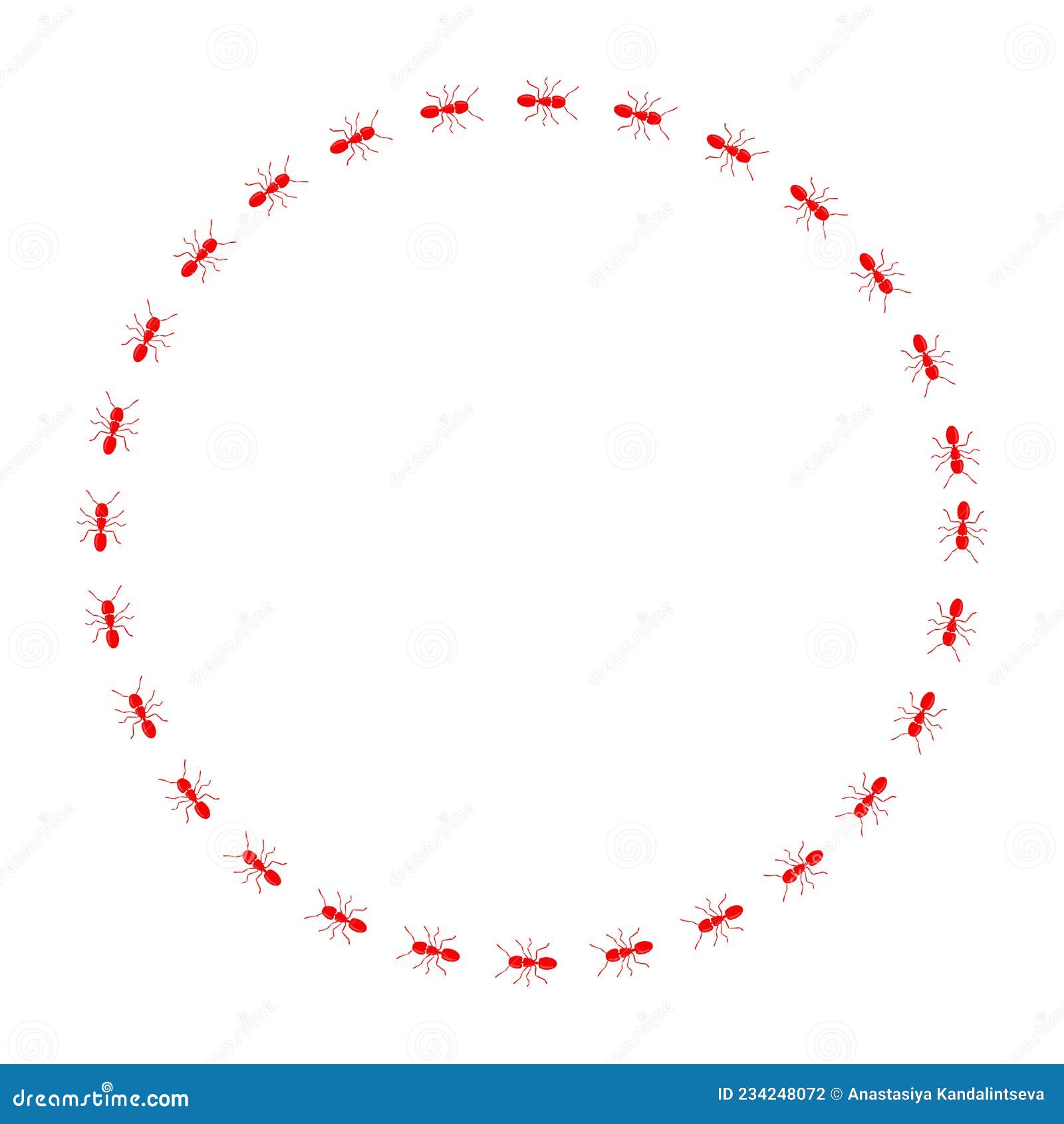 Trail Of Ants. Trail Of Ants. Circular Insect Frame. Vector ...