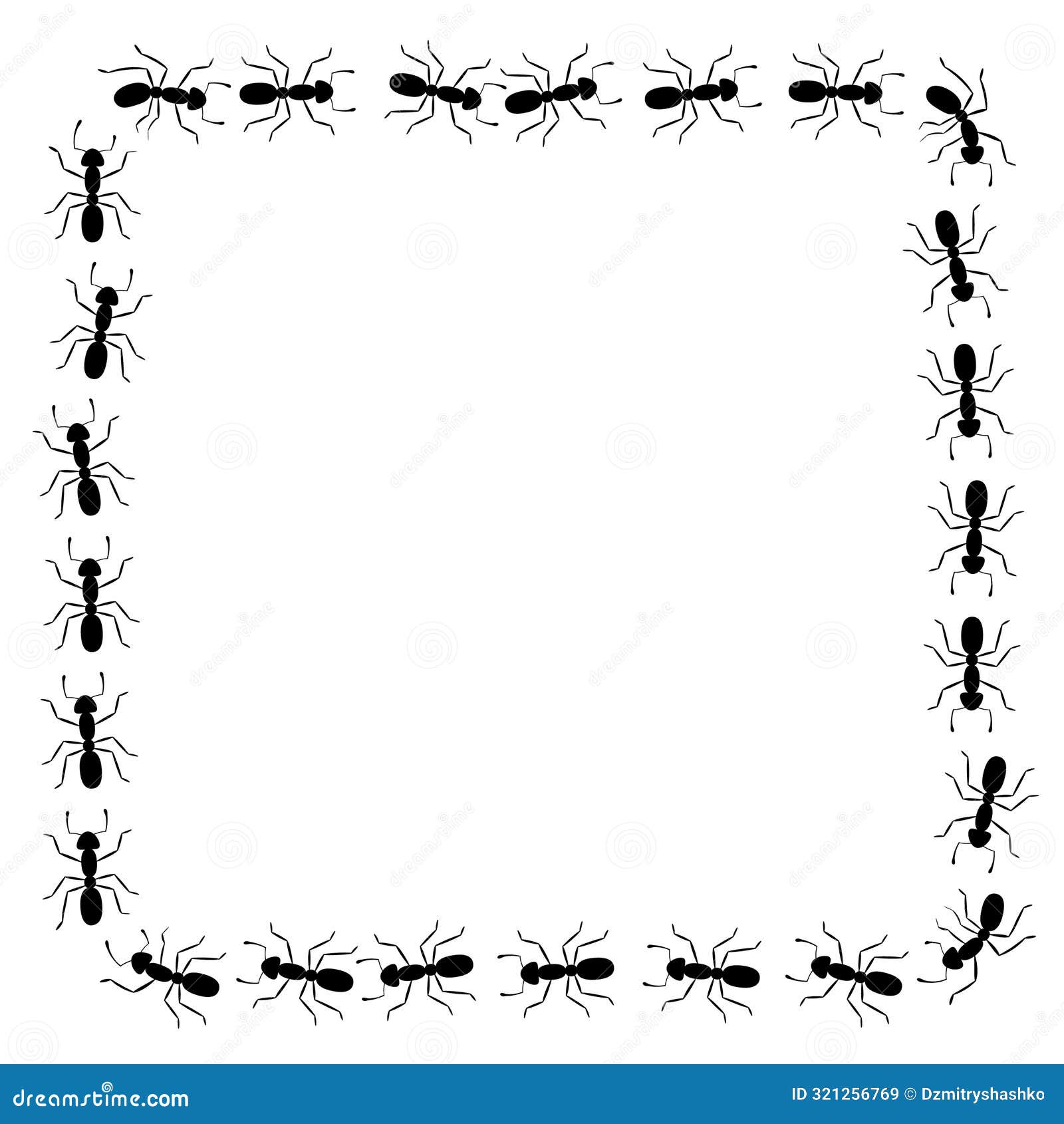 Ant trail square border. stock vector. Illustration of antenna - 321256769