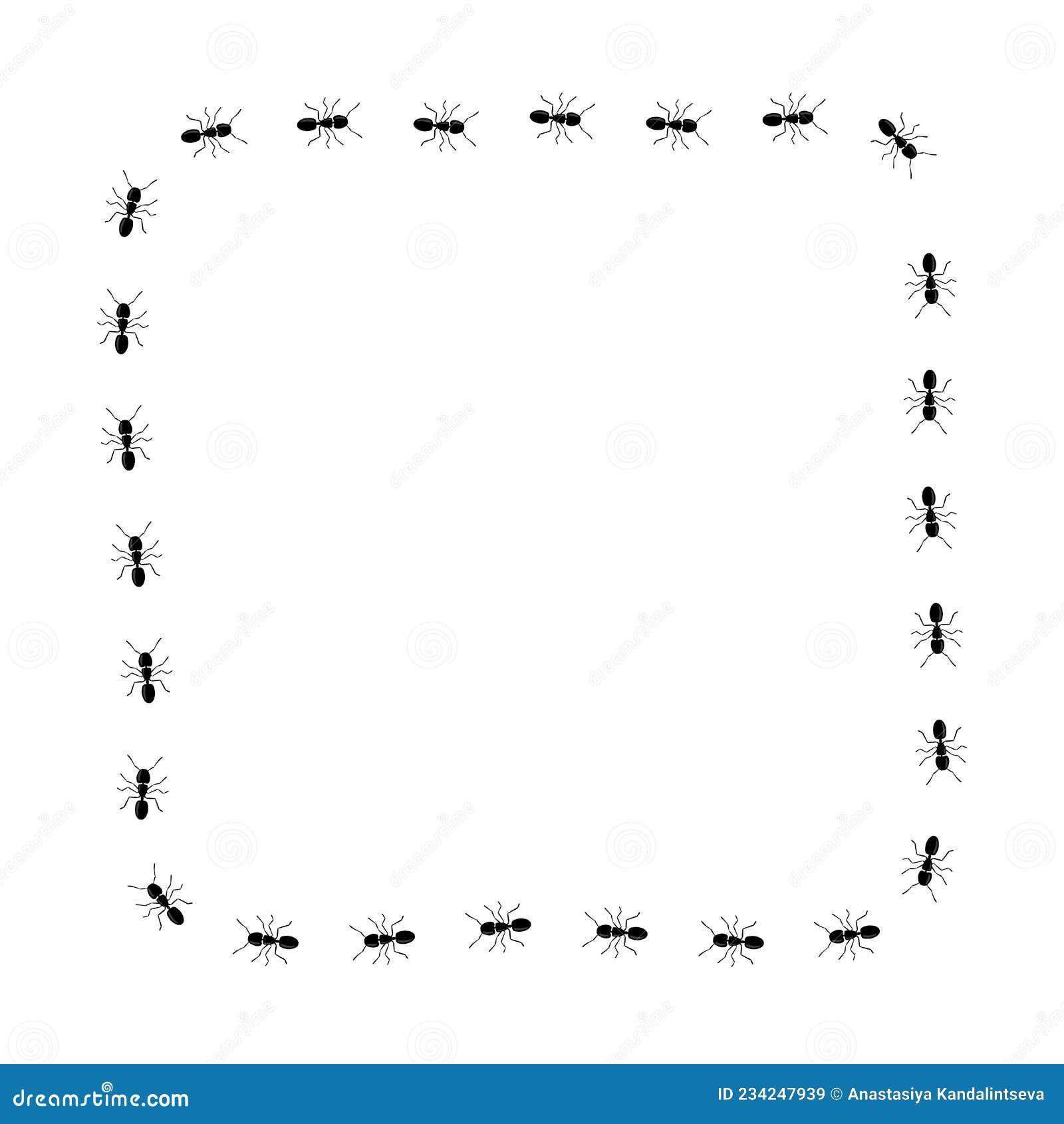 Ant Trail Square Shape. Frame from Black Ants Stock Vector ...