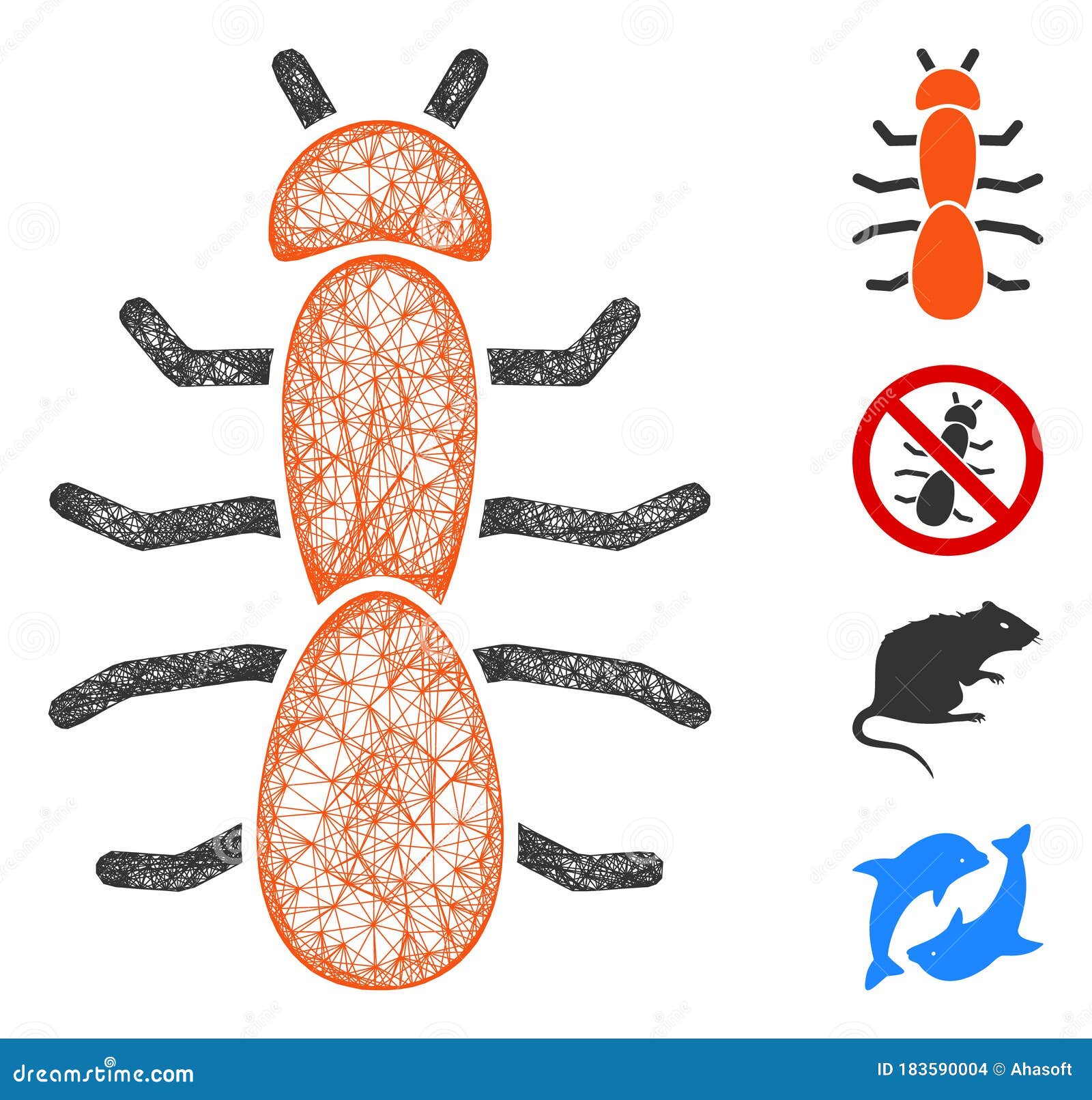 Ant Web Vector Mesh Illustration Stock Illustration - Illustration of ...