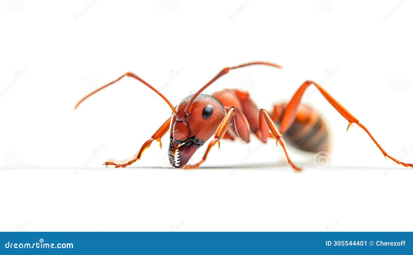 Ant on white background stock image. Image of invertebrate - 305544401