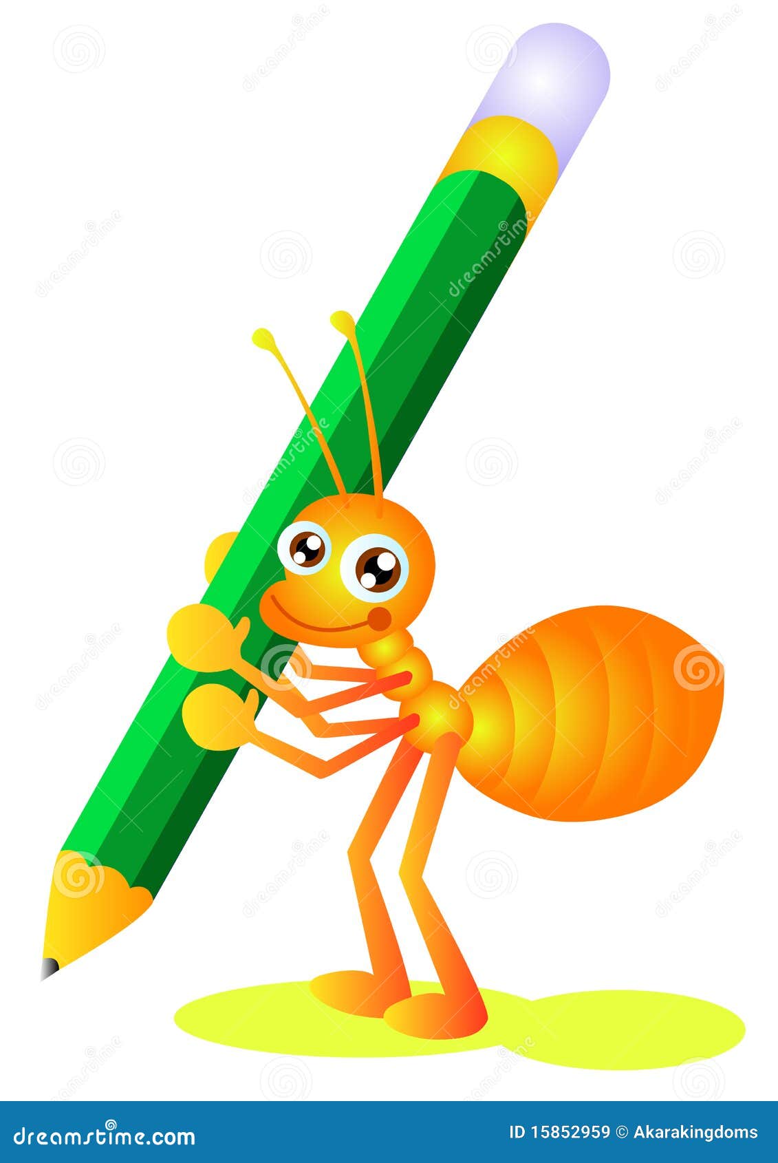 Ant writing stock illustration. Illustration of funny - 15852959