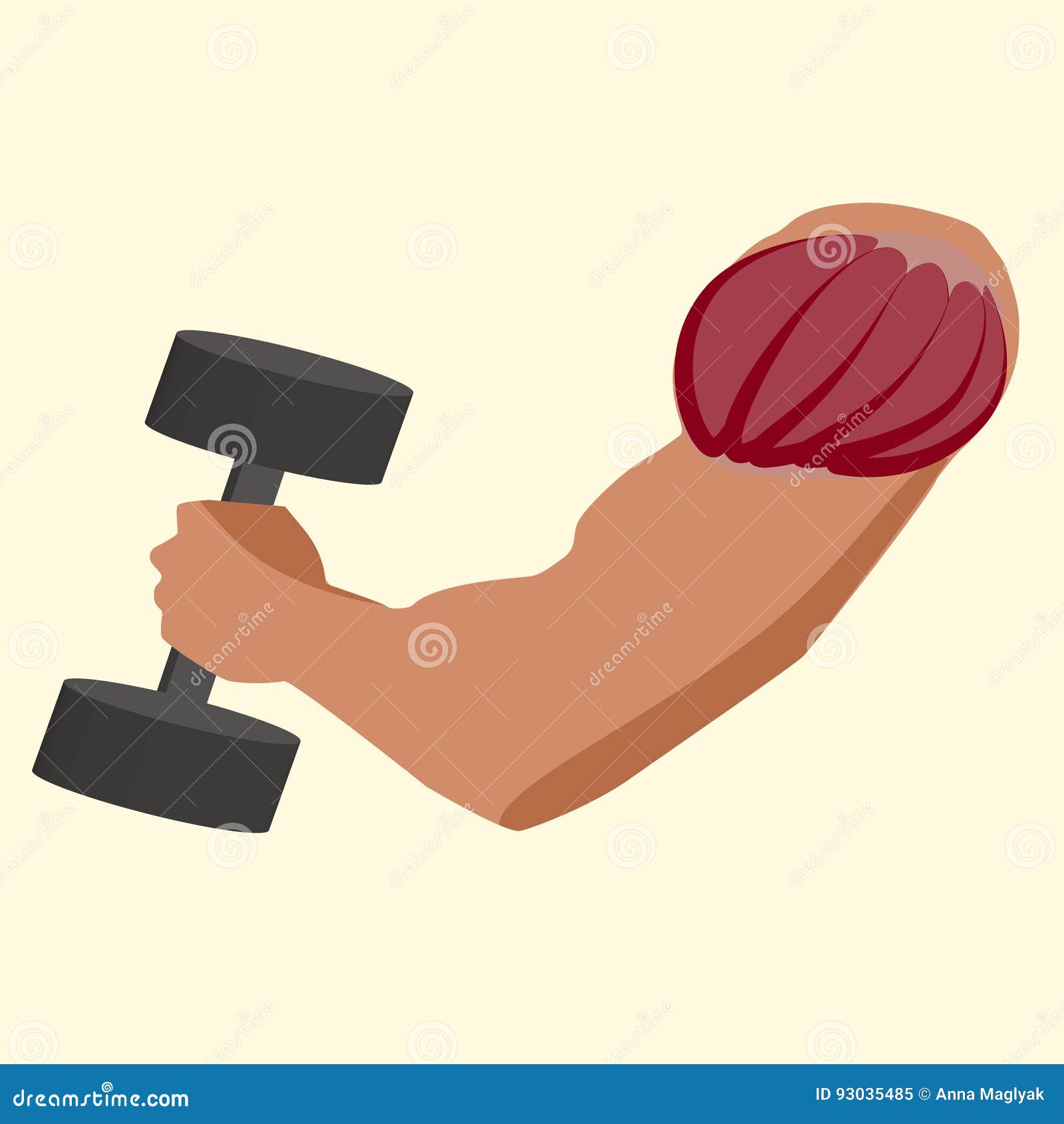 Contracting And Relaxing Of Arms Biceps And Triceps Muscles Outline ...