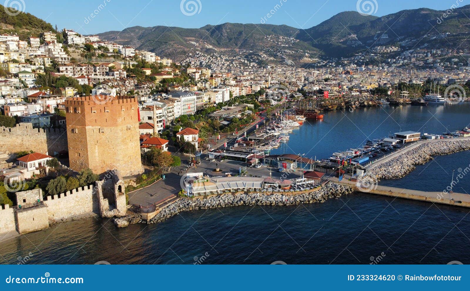 Antalia red tower stock photo. Image of tourism, antalia - 233324620