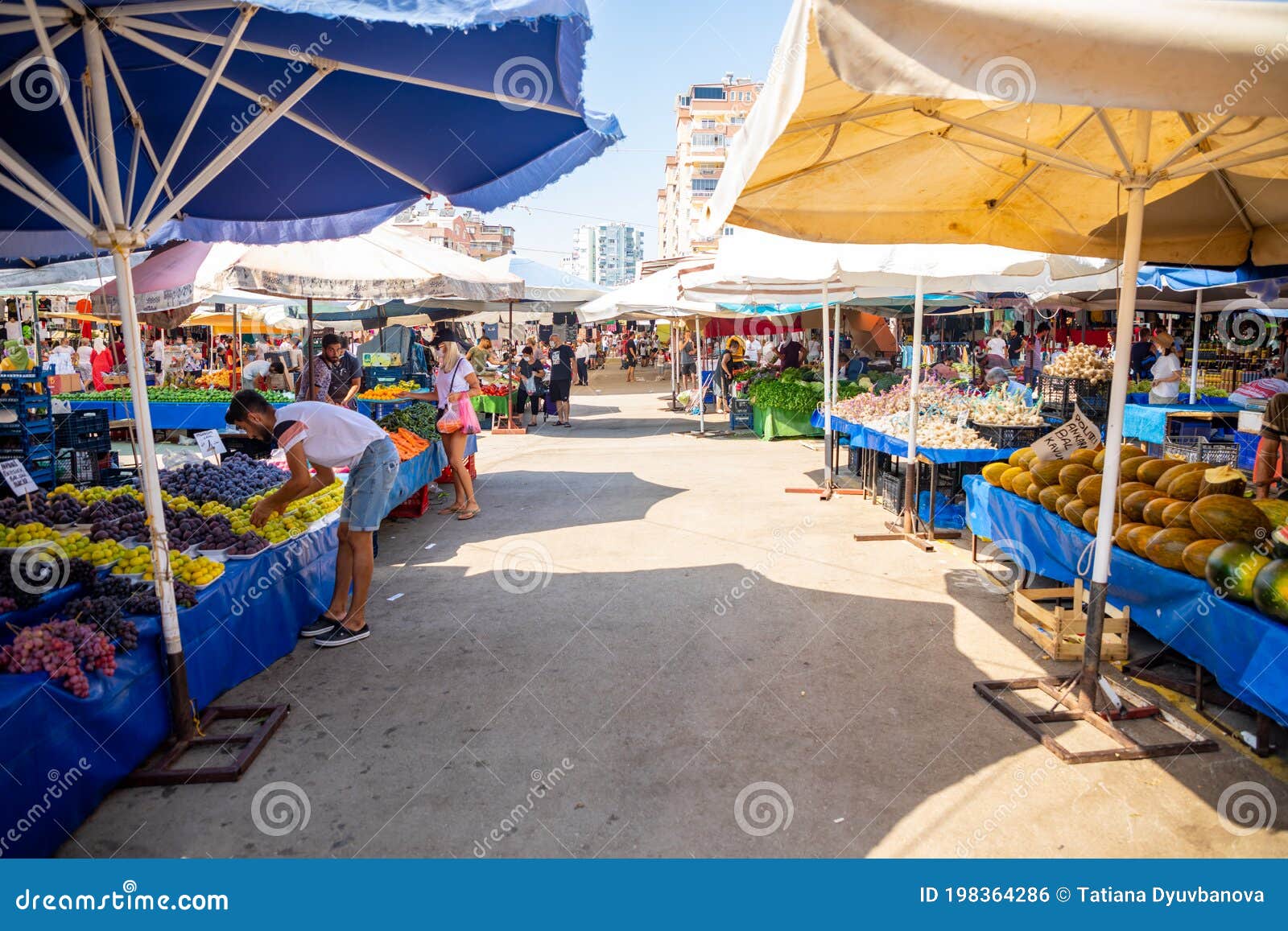 Antalia, Turkey - 5.09.2020: People Shoping in Turkish Market, Antalia ...