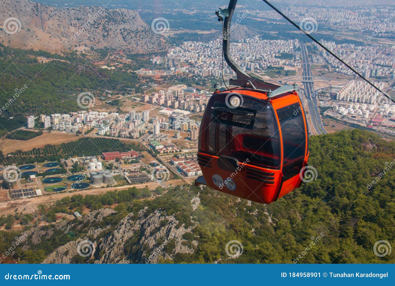Antalya cable car editorial photo. Image of buildings - 184958901
