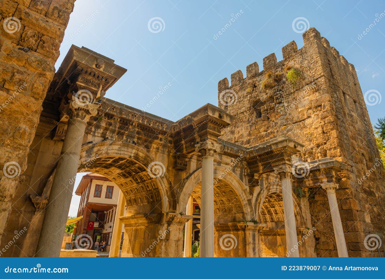 ANTALYA, TURKEY: Adrian Gate. Antique Ancient Construction of Marble ...