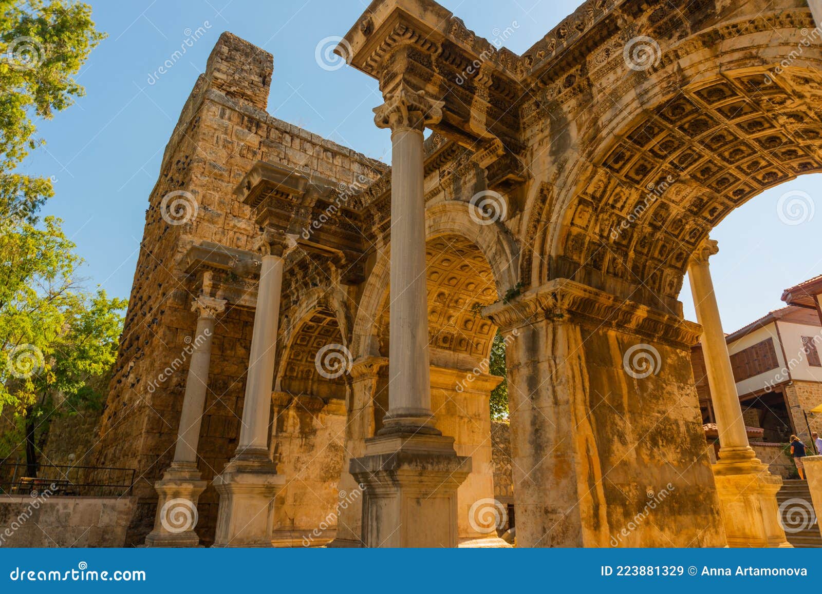 ANTALYA, TURKEY: Adrian Gate. Antique Ancient Construction of Marble ...