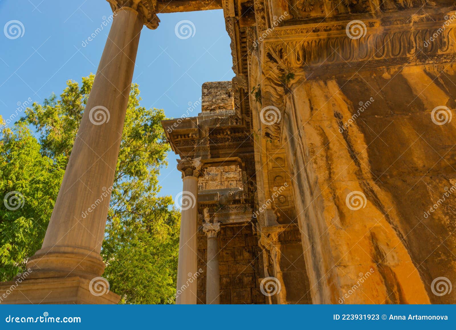 ANTALYA, TURKEY: Adrian Gate. Antique Ancient Construction of Marble ...