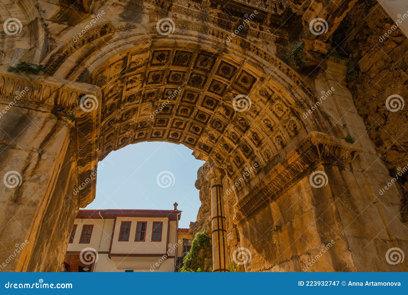 ANTALYA, TURKEY: Adrian Gate. Antique Ancient Construction of Marble ...