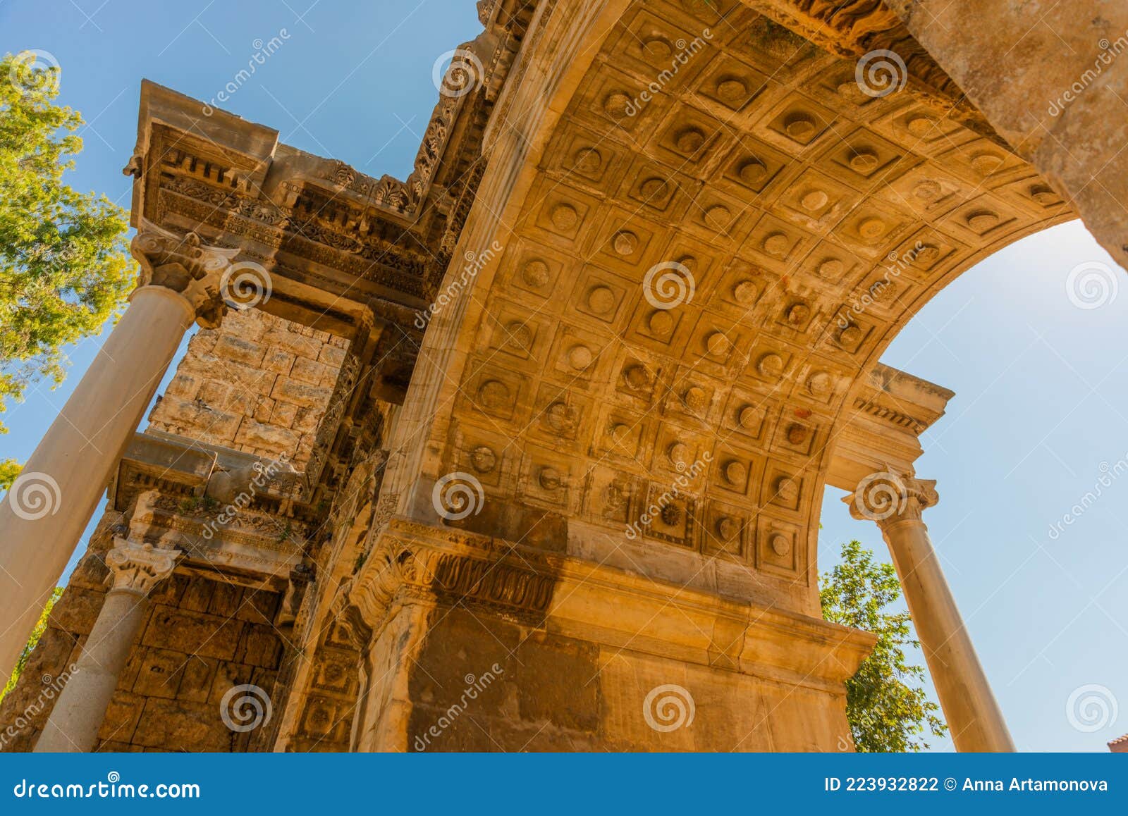ANTALYA, TURKEY: Adrian Gate. Antique Ancient Construction of Marble ...