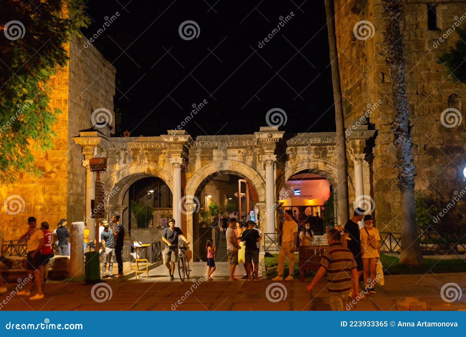 ANTALYA, TURKEY: Adrian Gate in the Evening. Antique Ancient ...