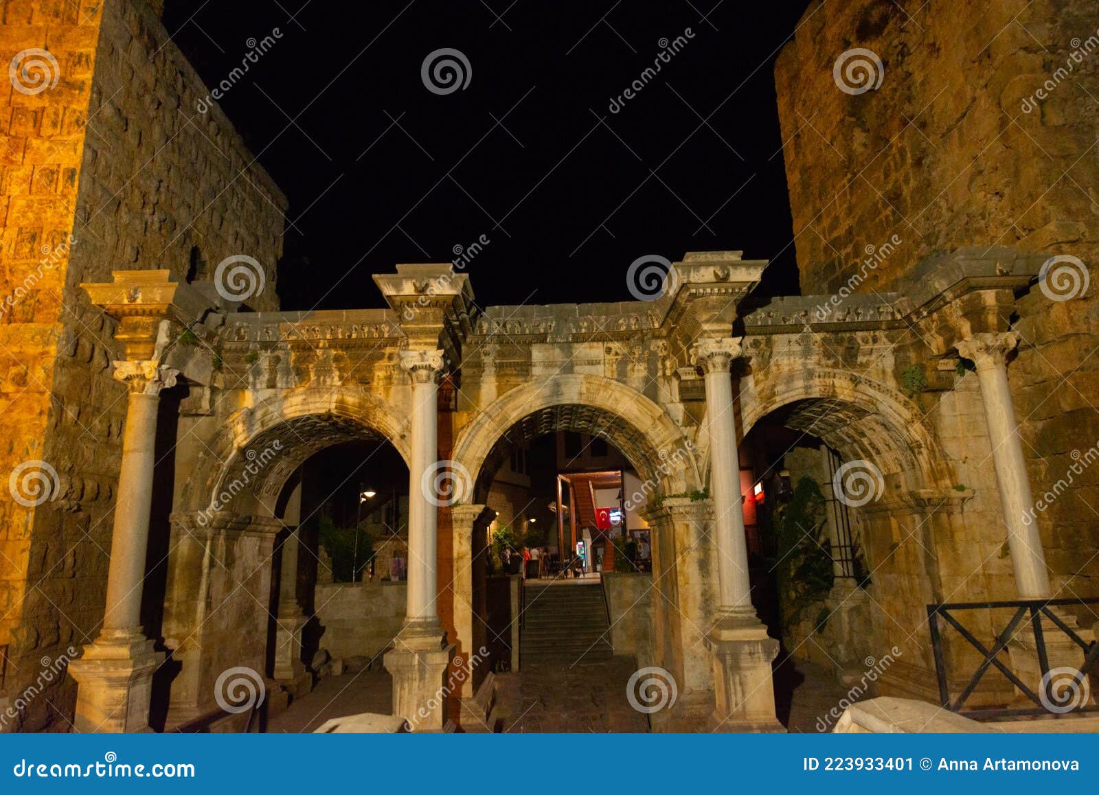 ANTALYA, TURKEY: Adrian Gate in the Evening. Antique Ancient ...