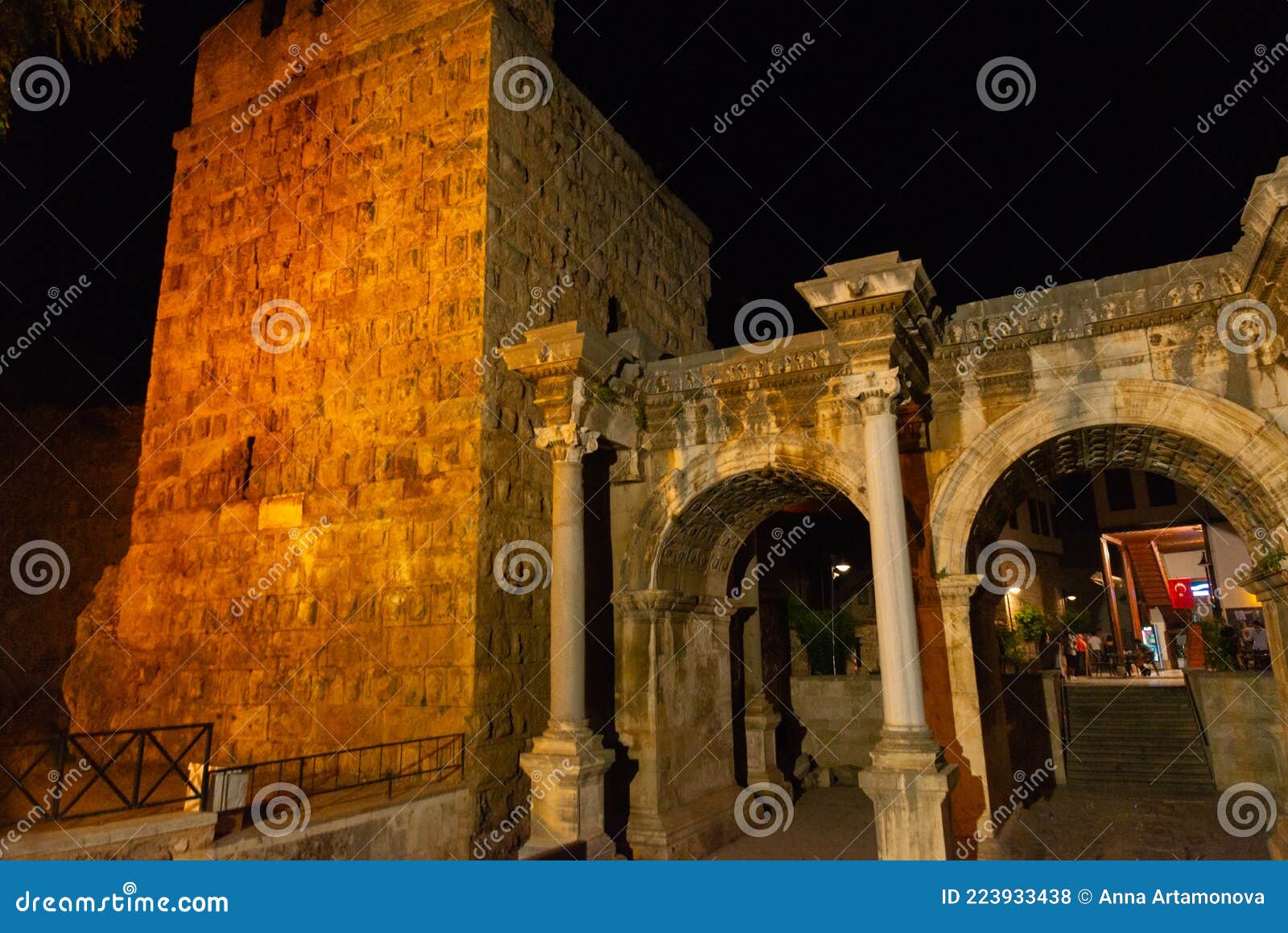 ANTALYA, TURKEY: Adrian Gate in the Evening. Antique Ancient ...