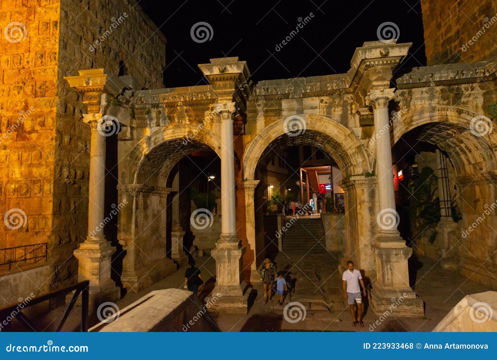 ANTALYA, TURKEY: Adrian Gate in the Evening. Antique Ancient ...