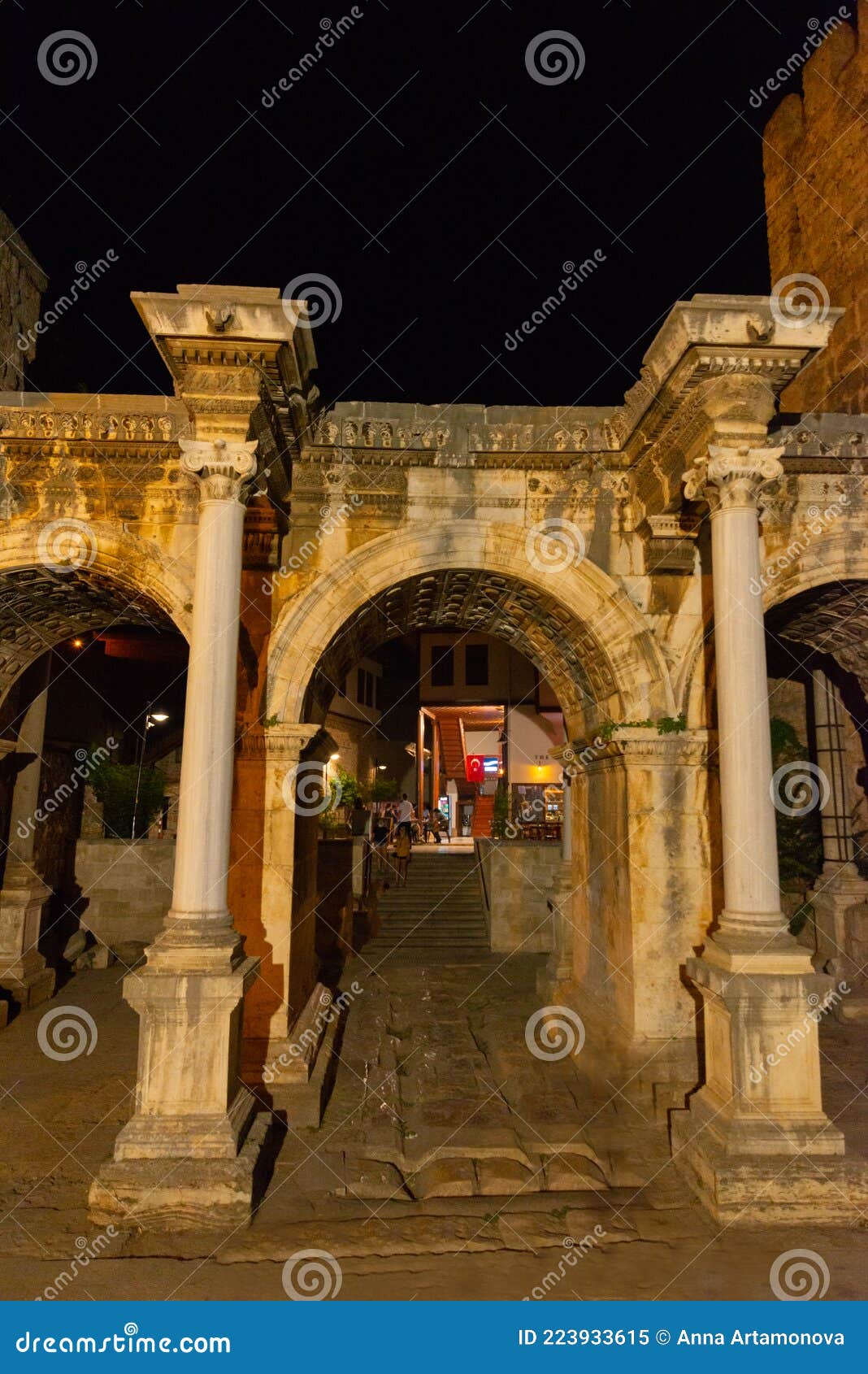 ANTALYA, TURKEY: Adrian Gate in the Evening. Antique Ancient ...