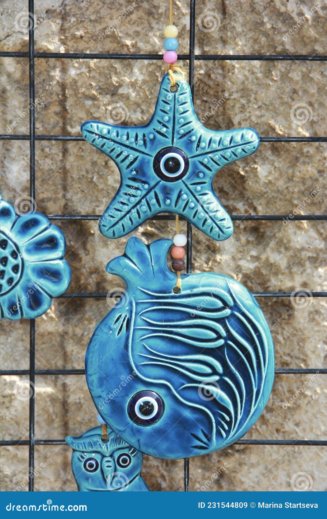 Antalya, Turkey, September 24, 2021. Oriental Ceramic Amulets with the ...