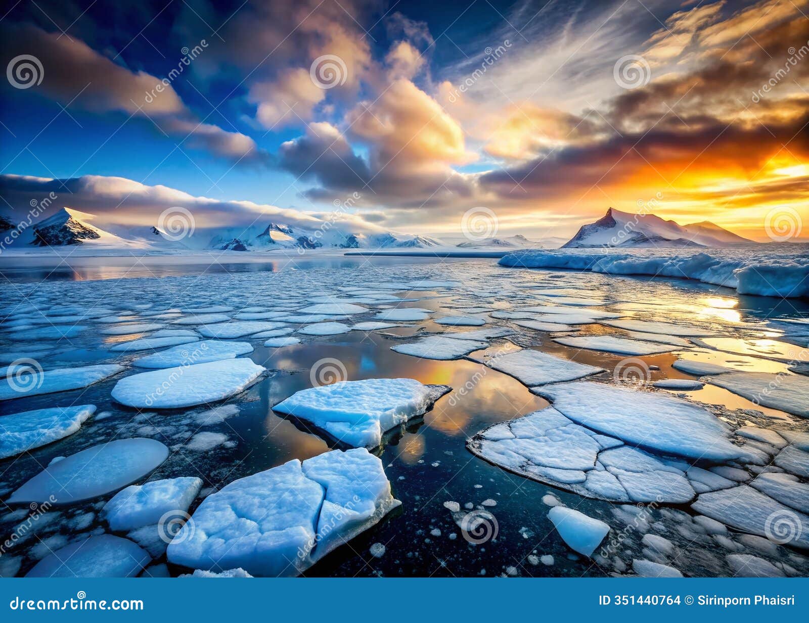 Antarctic Ice Sheet, Antarctica, Hyper Realistic Drawing Stock Image ...