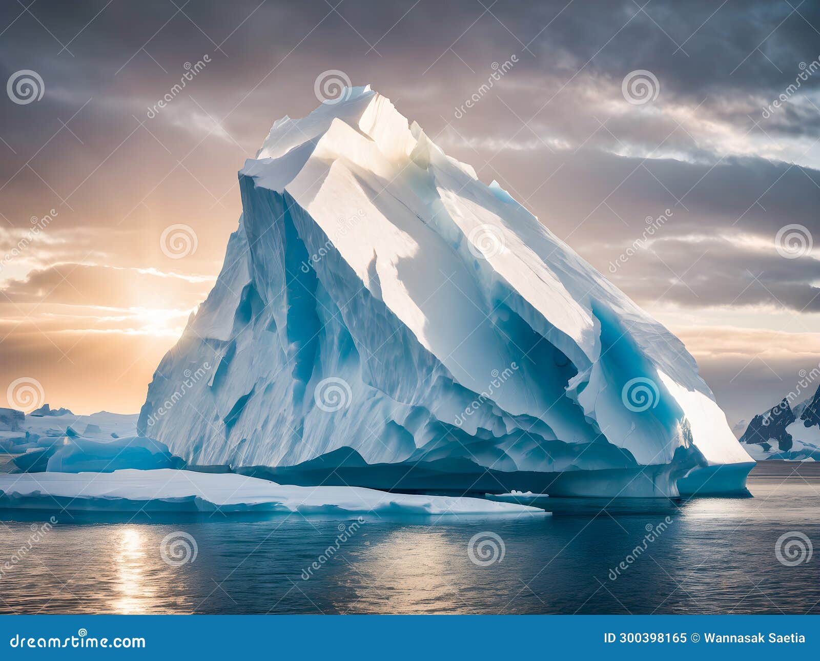 Antarctic Iceberg Landscape, Digital Illustration Painting Artwork ...