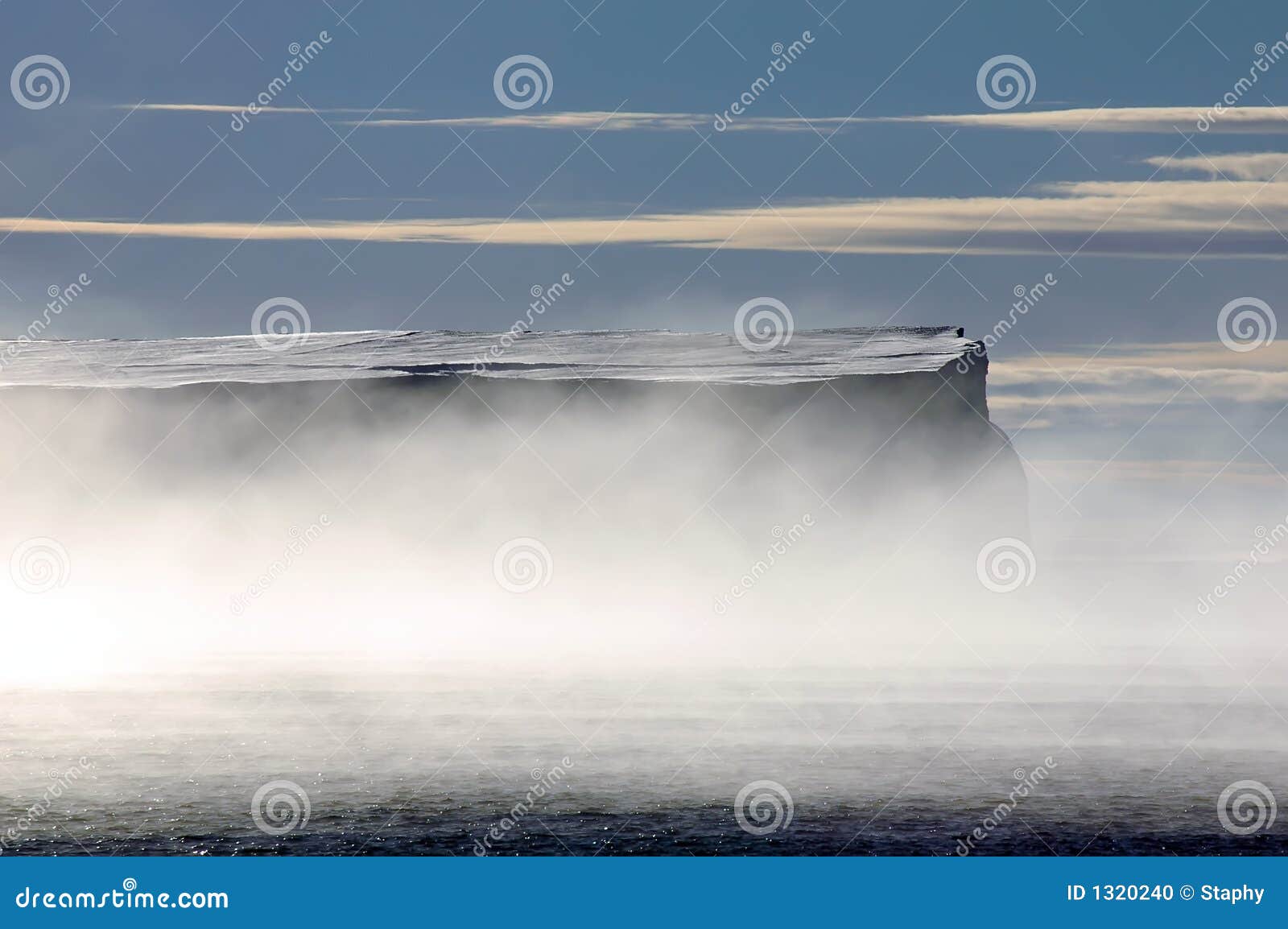 Antarctic Table Iceberg in Morning Mists Stock Photo - Image of glacier ...
