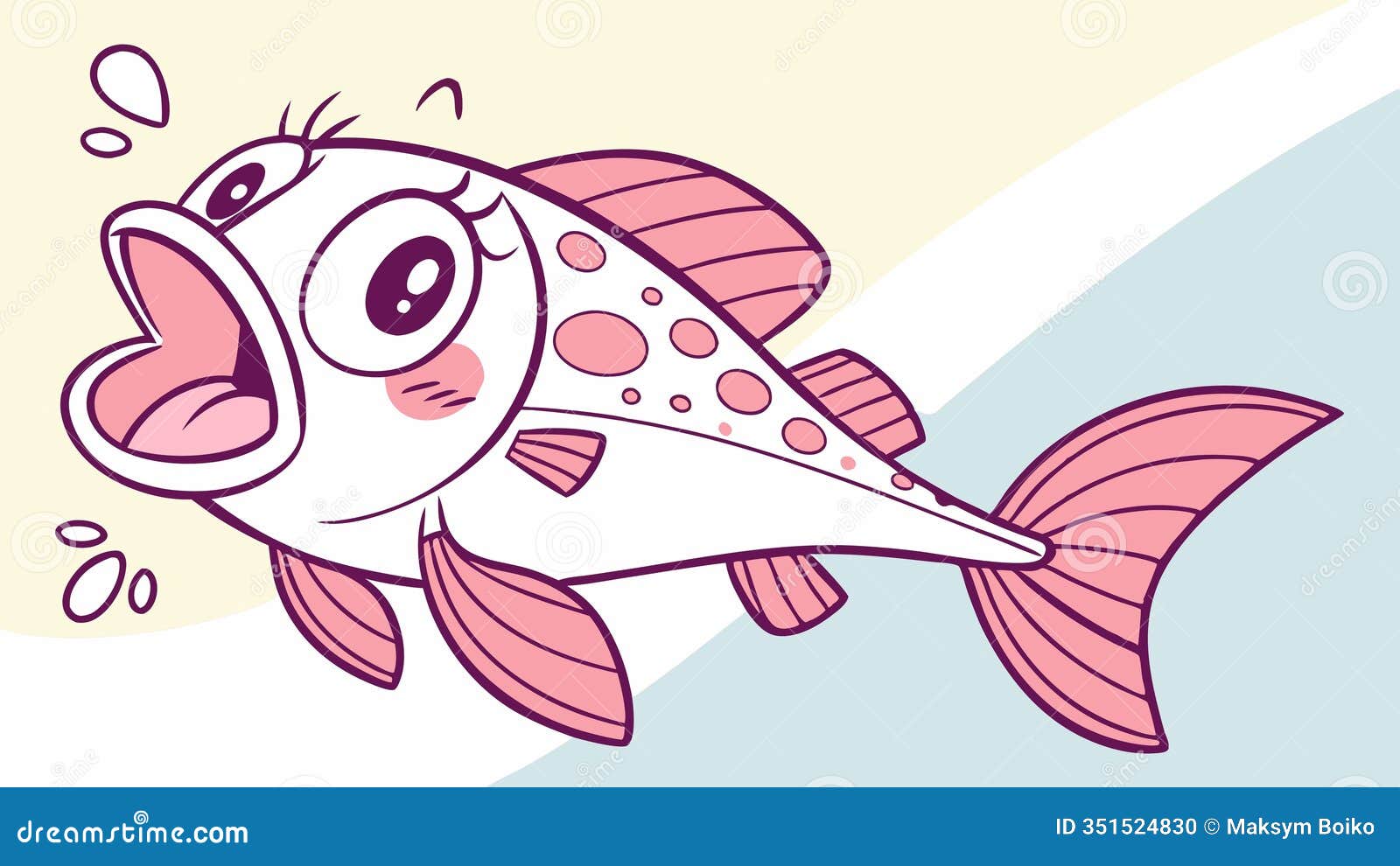 Antarctic Toothfish Fish Hostile Swims Jungle TV Vector Stock Vector ...