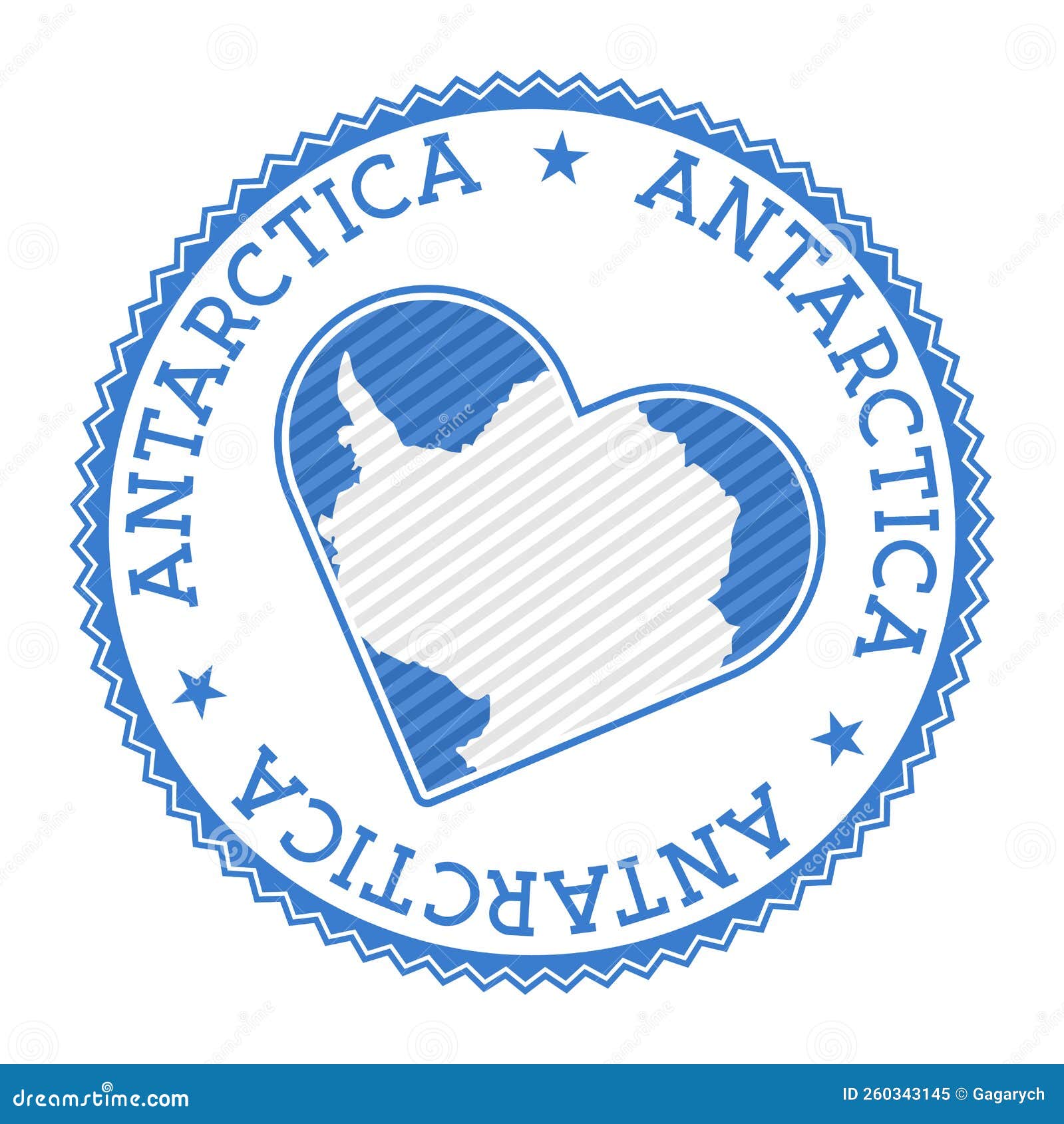 Antarctica heart badge. stock vector. Illustration of mark - 260343145