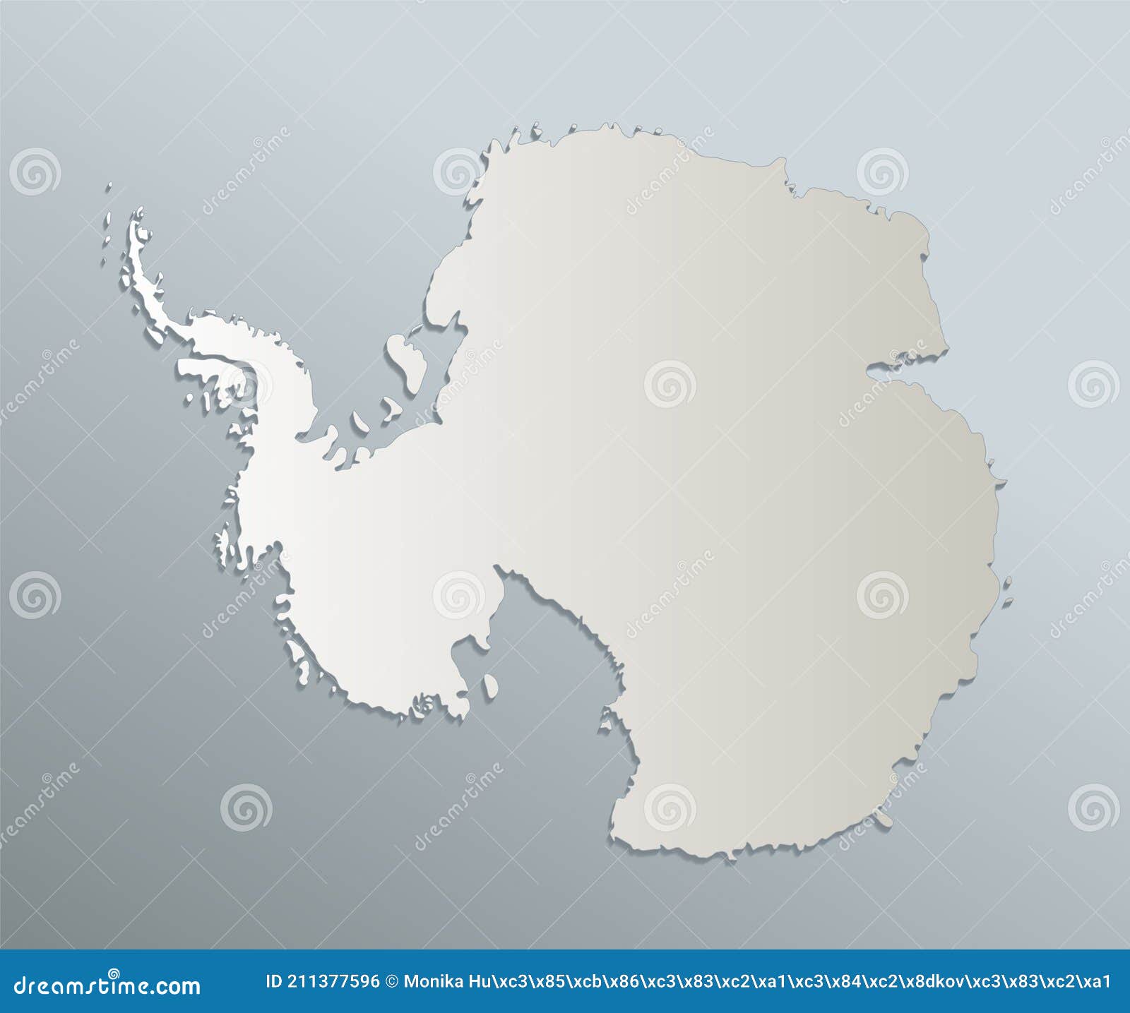 Blank Map Of Antarctica. Thin Line Antarctica Map On A Transparent ...