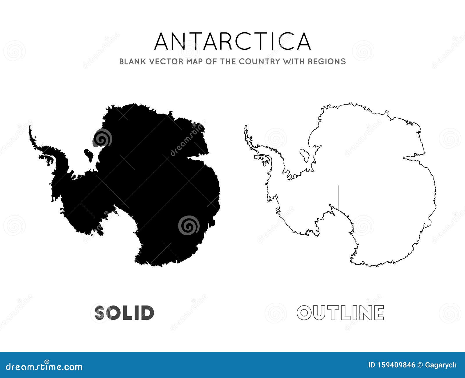 Antarctica map. stock vector. Illustration of graphic - 159409846
