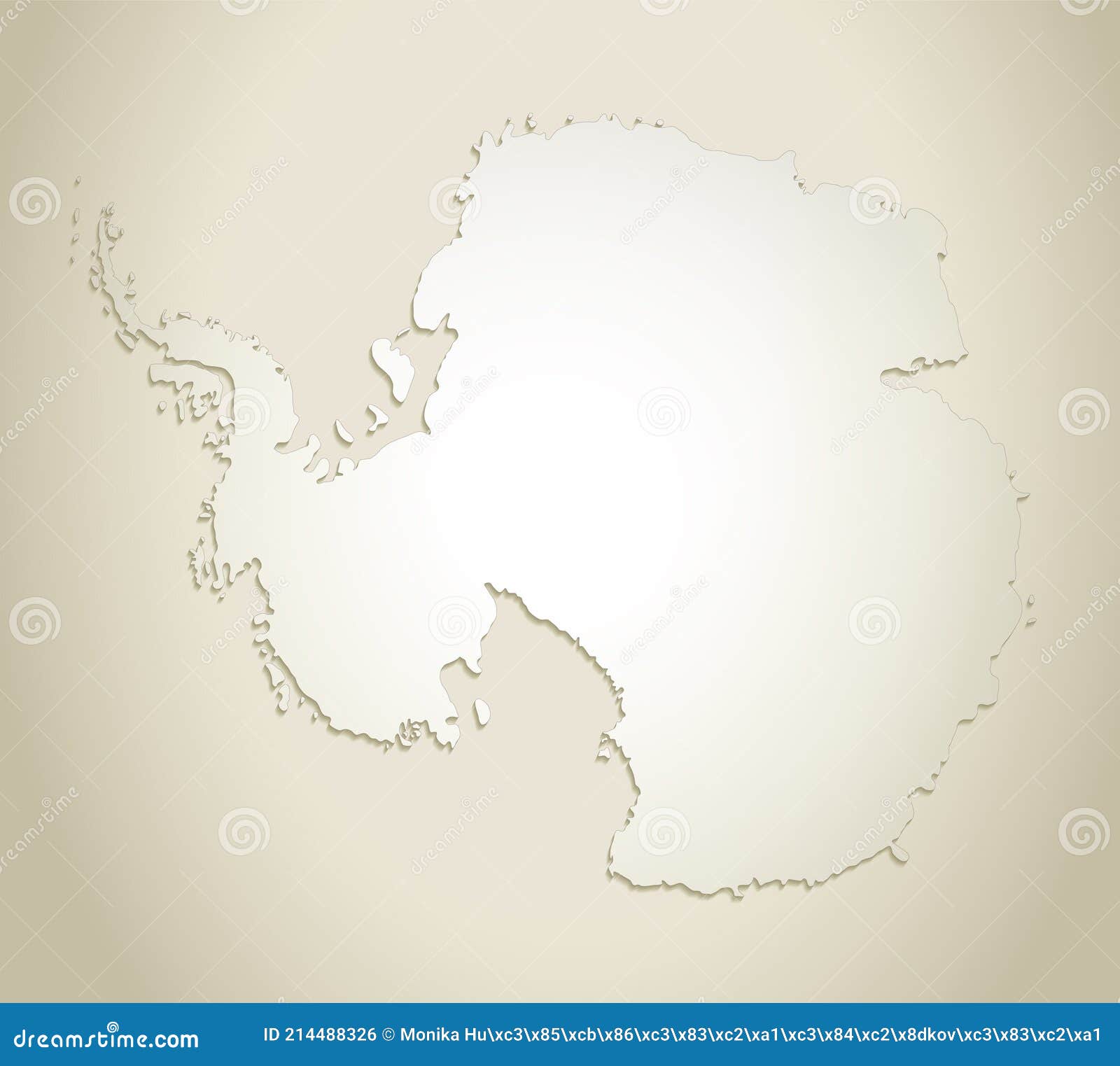 Blank Map Of Antarctica. Thin Line Antarctica Map On A Transparent ...
