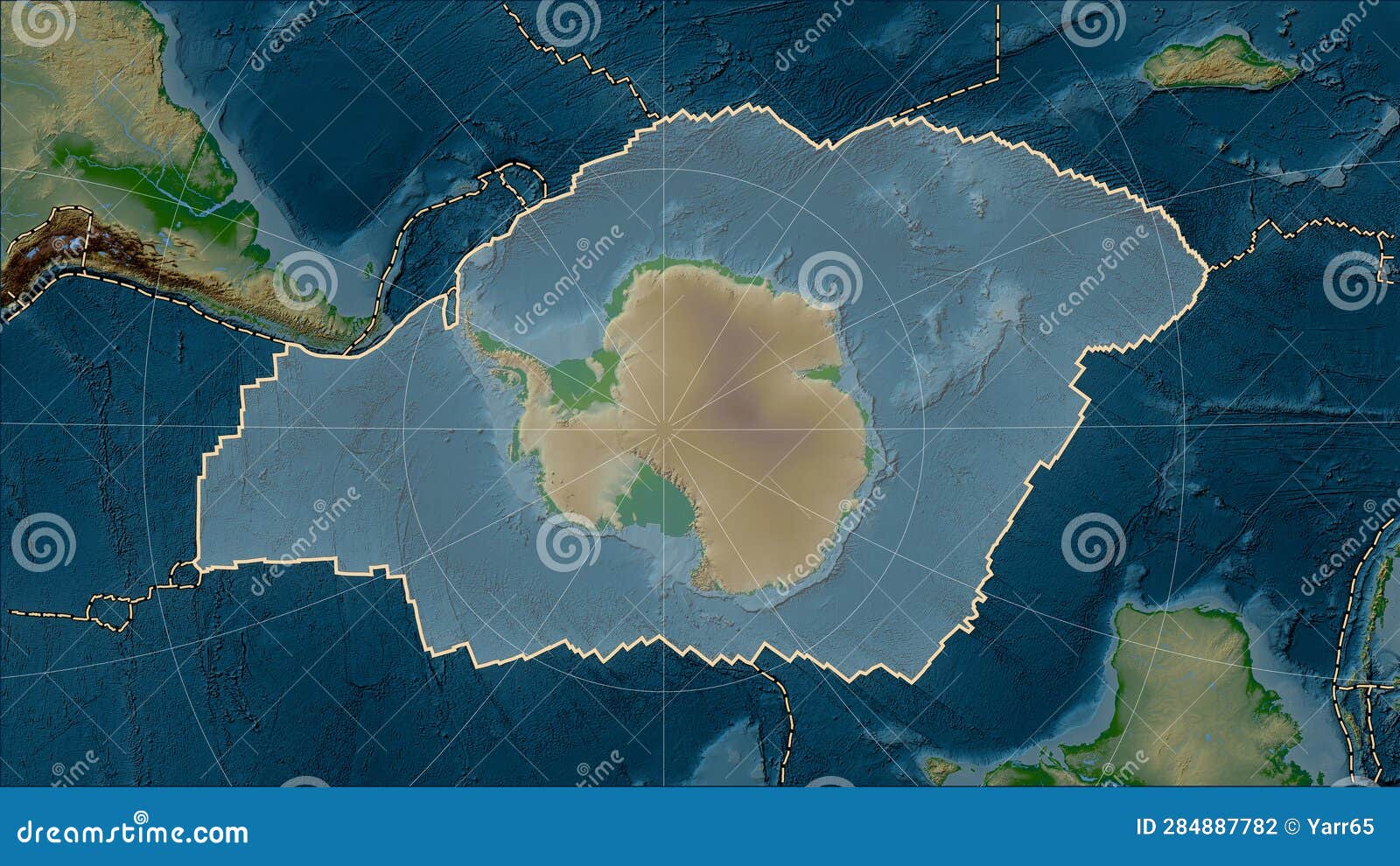 Antarctica Plate - Boundaries. Physical Map Stock Illustration ...