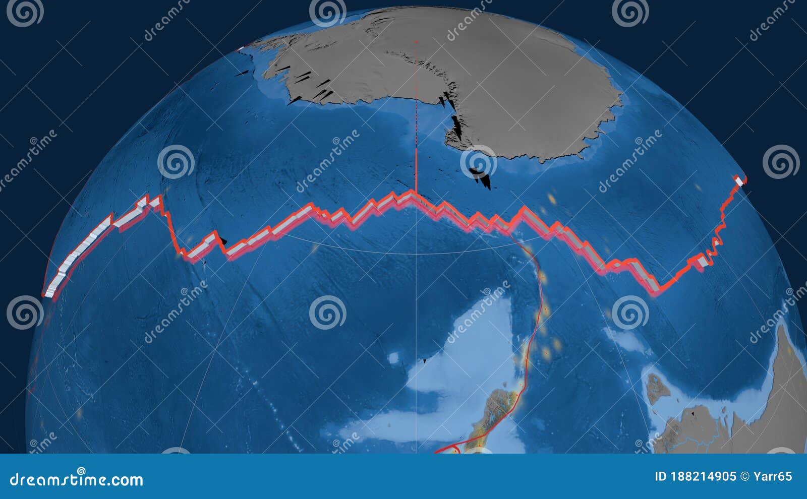 Antarctica Plate Extruded - Topo and Bathy Stock Illustration ...