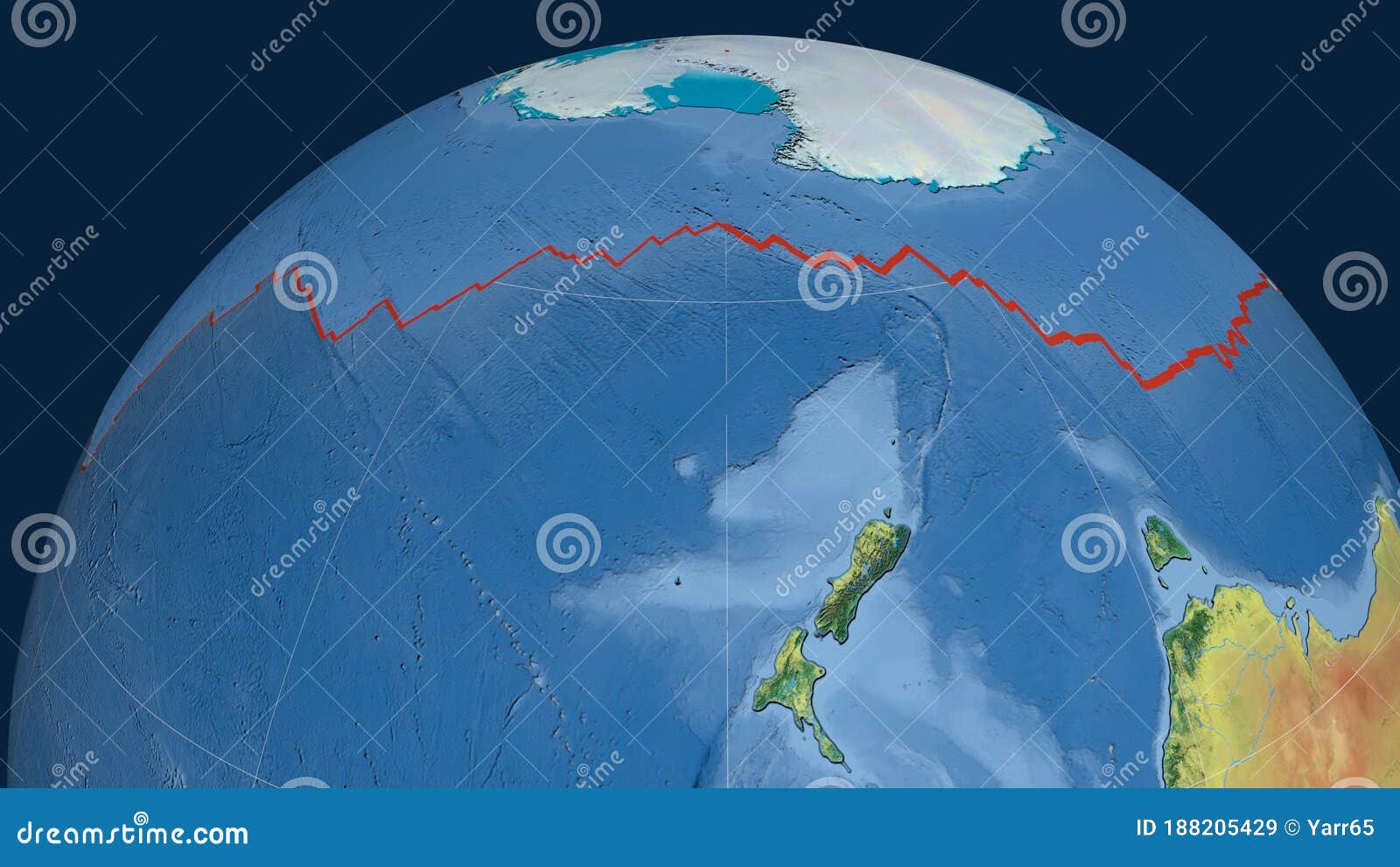 Antarctica Plate Outlined - Topographic Stock Illustration ...