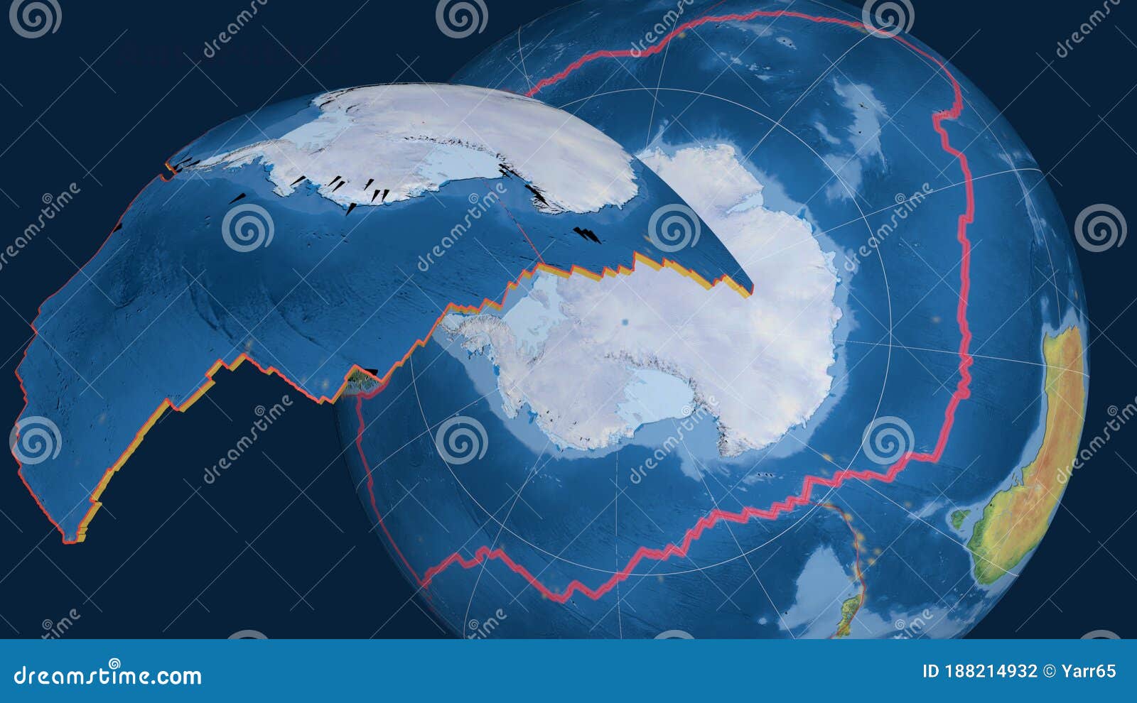 Antarctica Plate Presented - Natural Earth Stock Illustration ...