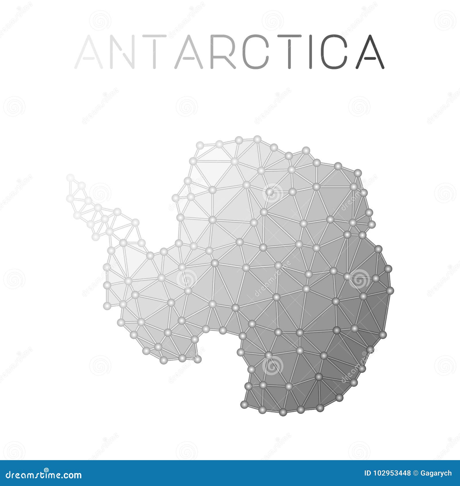 Antarctica Polygonal Vector Map. Stock Vector - Illustration of ...