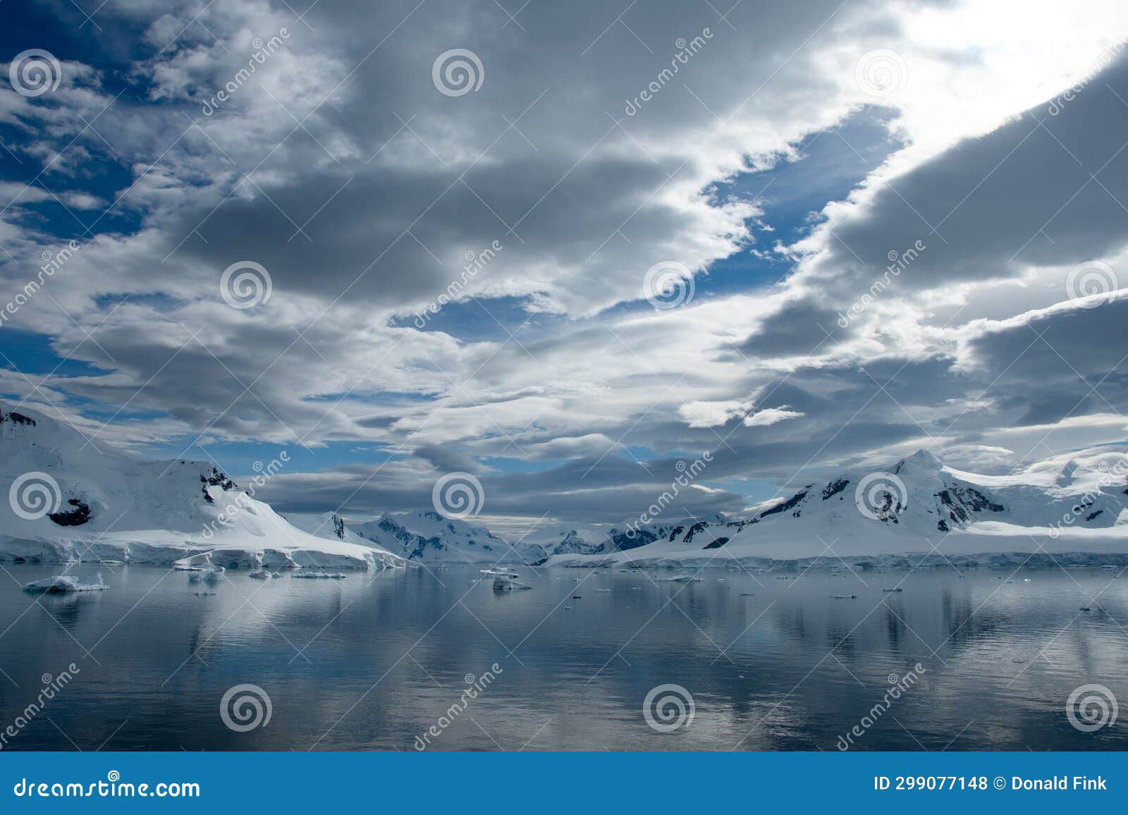 Antarctica Scene on a Cloudy Day Stock Photo - Image of frozen, polar ...