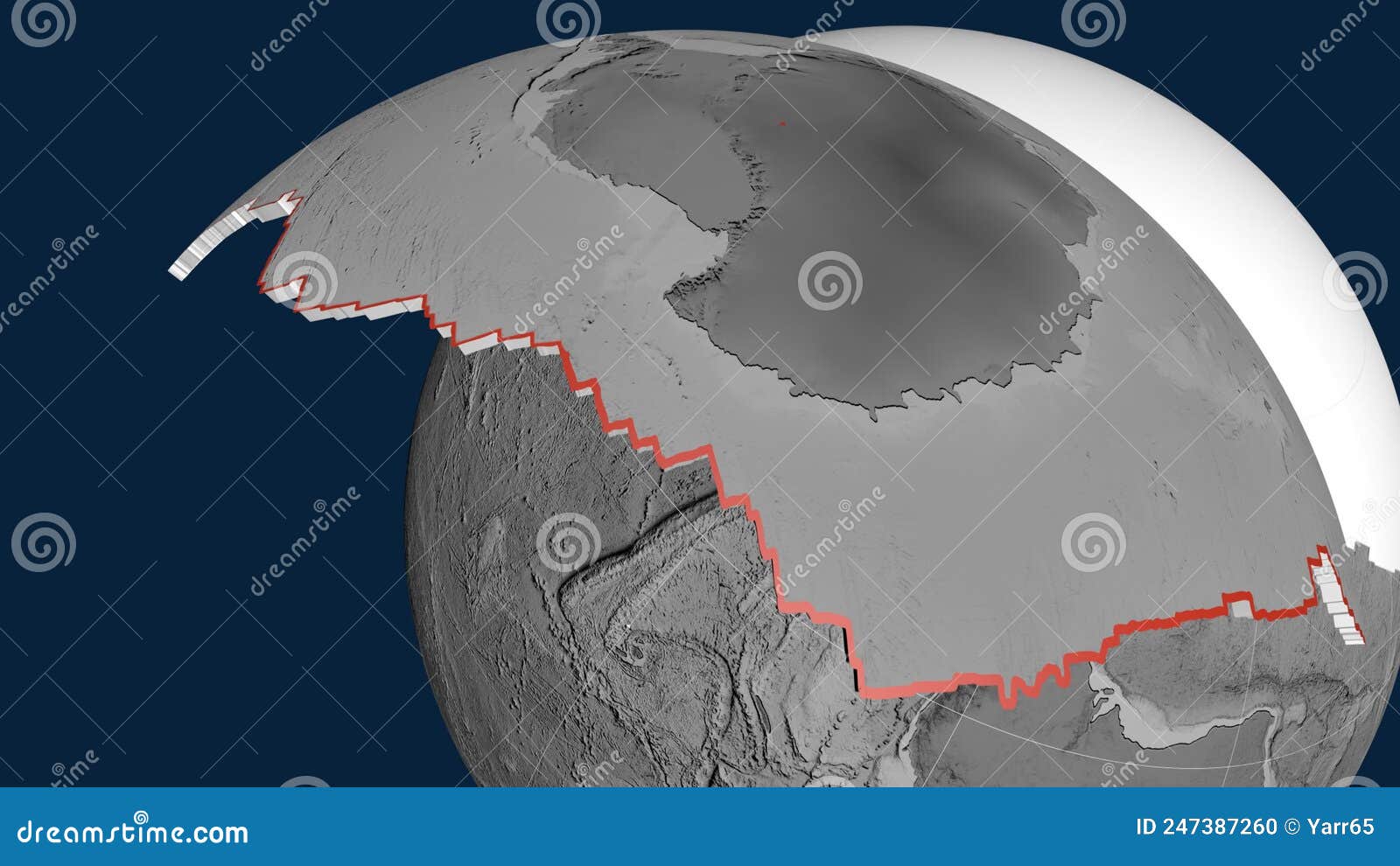 Antarctica Tectonic Plate. Elevation Stock Footage - Video of magma ...