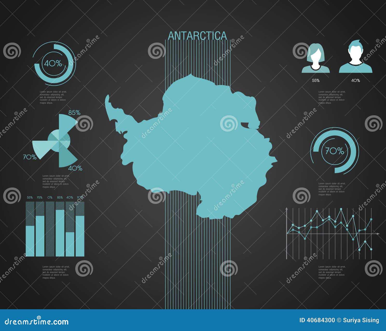 Antartica Map - Illustration Stock Vector - Illustration of geography ...